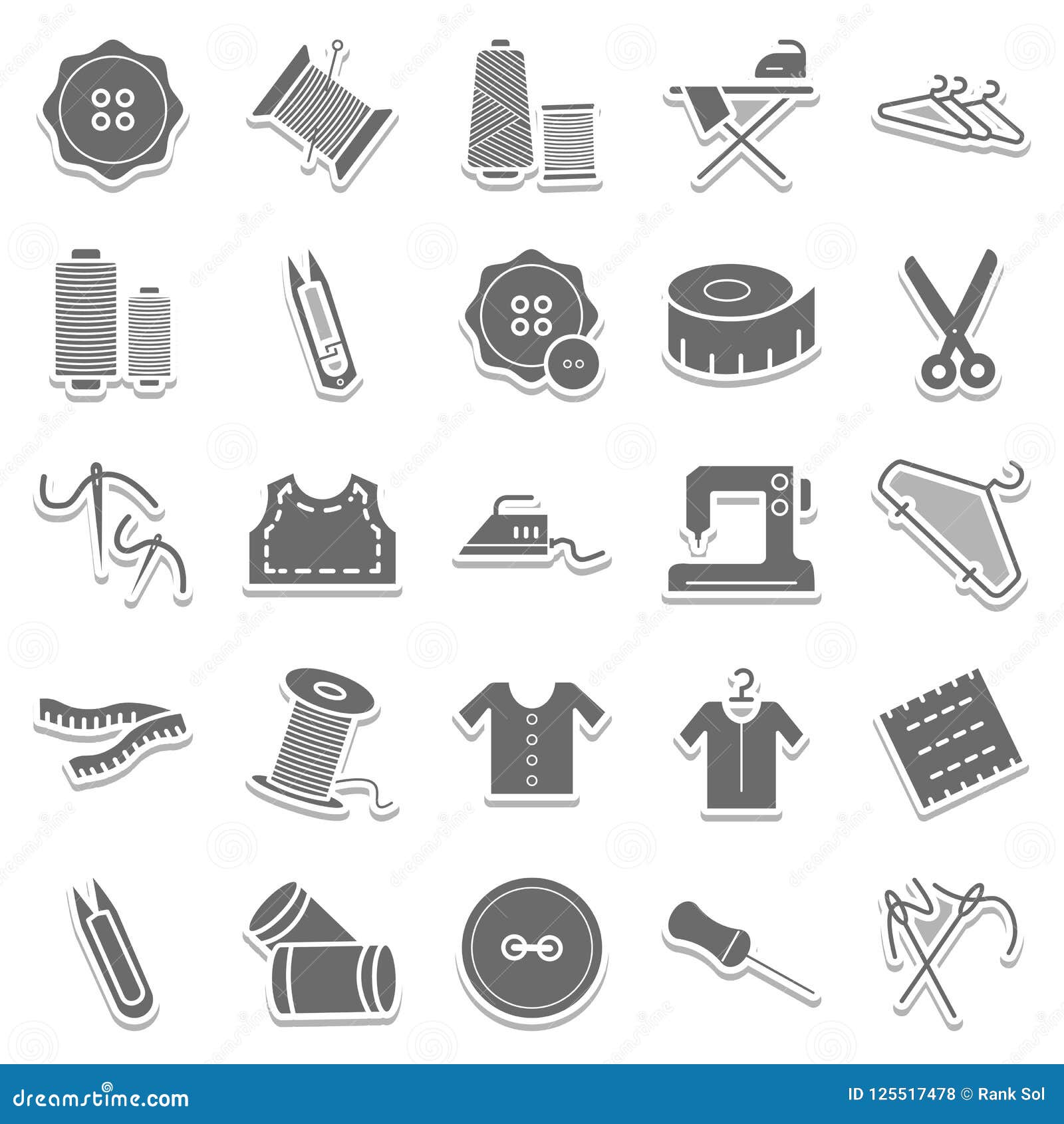 Iconos Aislados Material De Costura Del Vector Ilustración del Vector ...