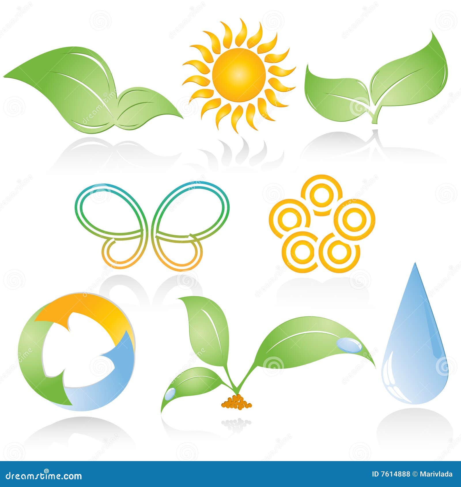 Iconos ambientales ilustración del vector. Ilustración de cubo - 7614888