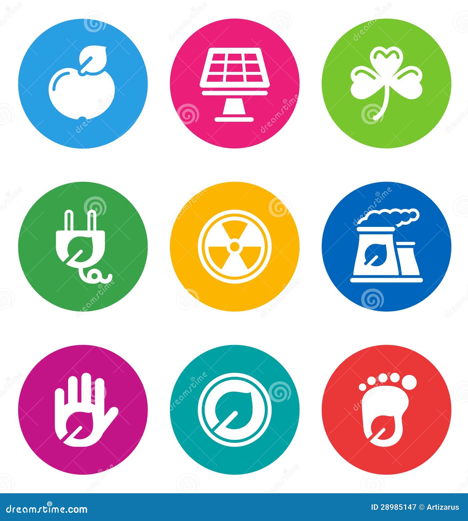 Iconos Ambientales Del Color Ilustración del Vector - Ilustración de ...