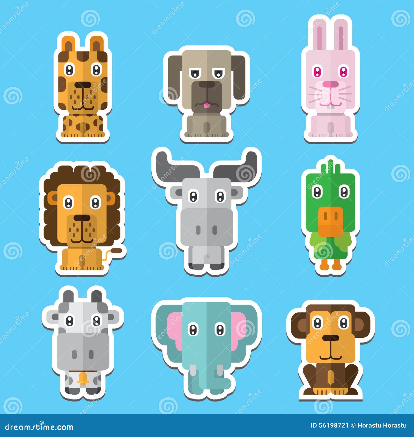 Iconos animales del vector ilustración del vector. Ilustración de mono ...