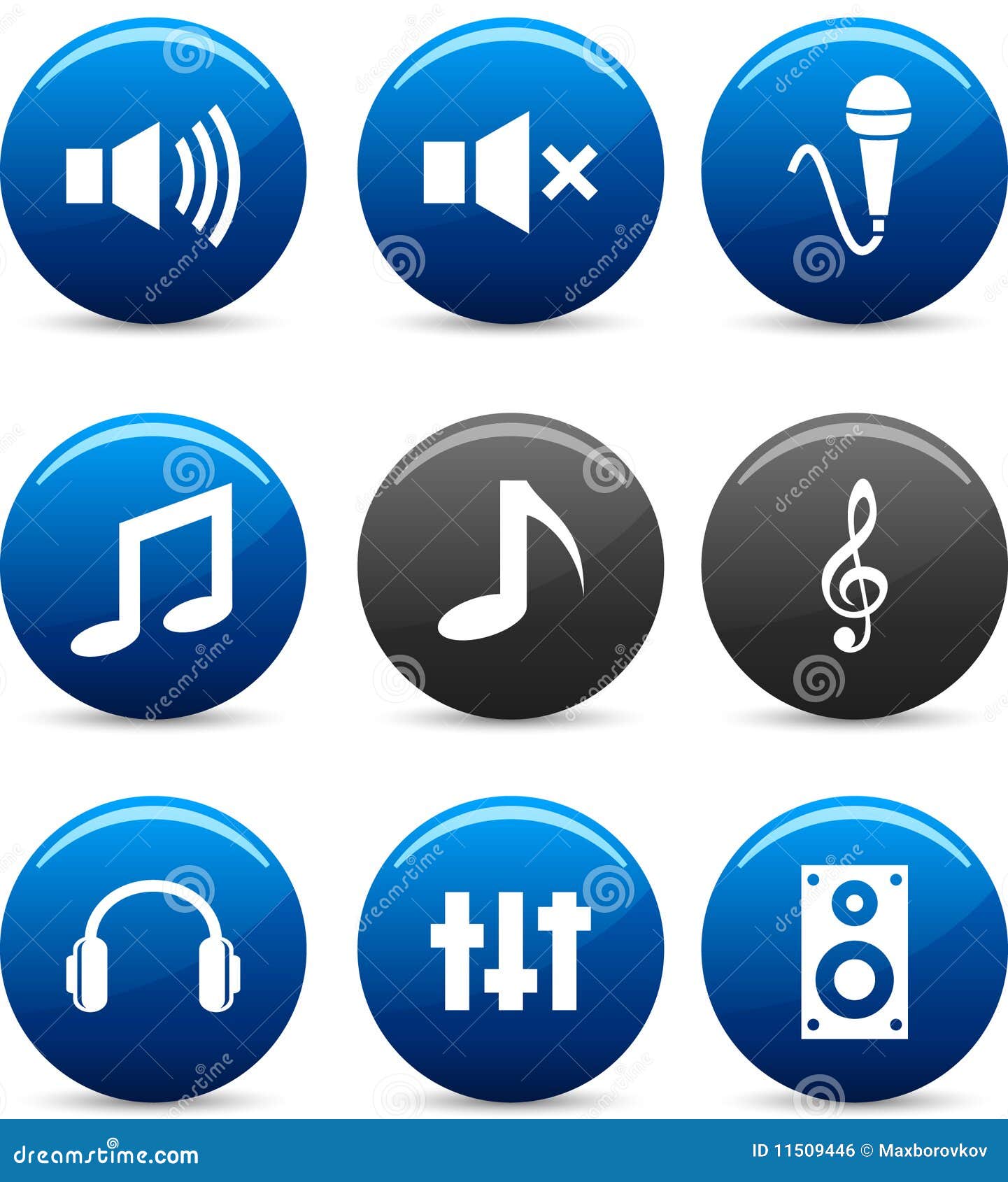 Iconos audios. ilustración del vector. Ilustración de auriculares ...