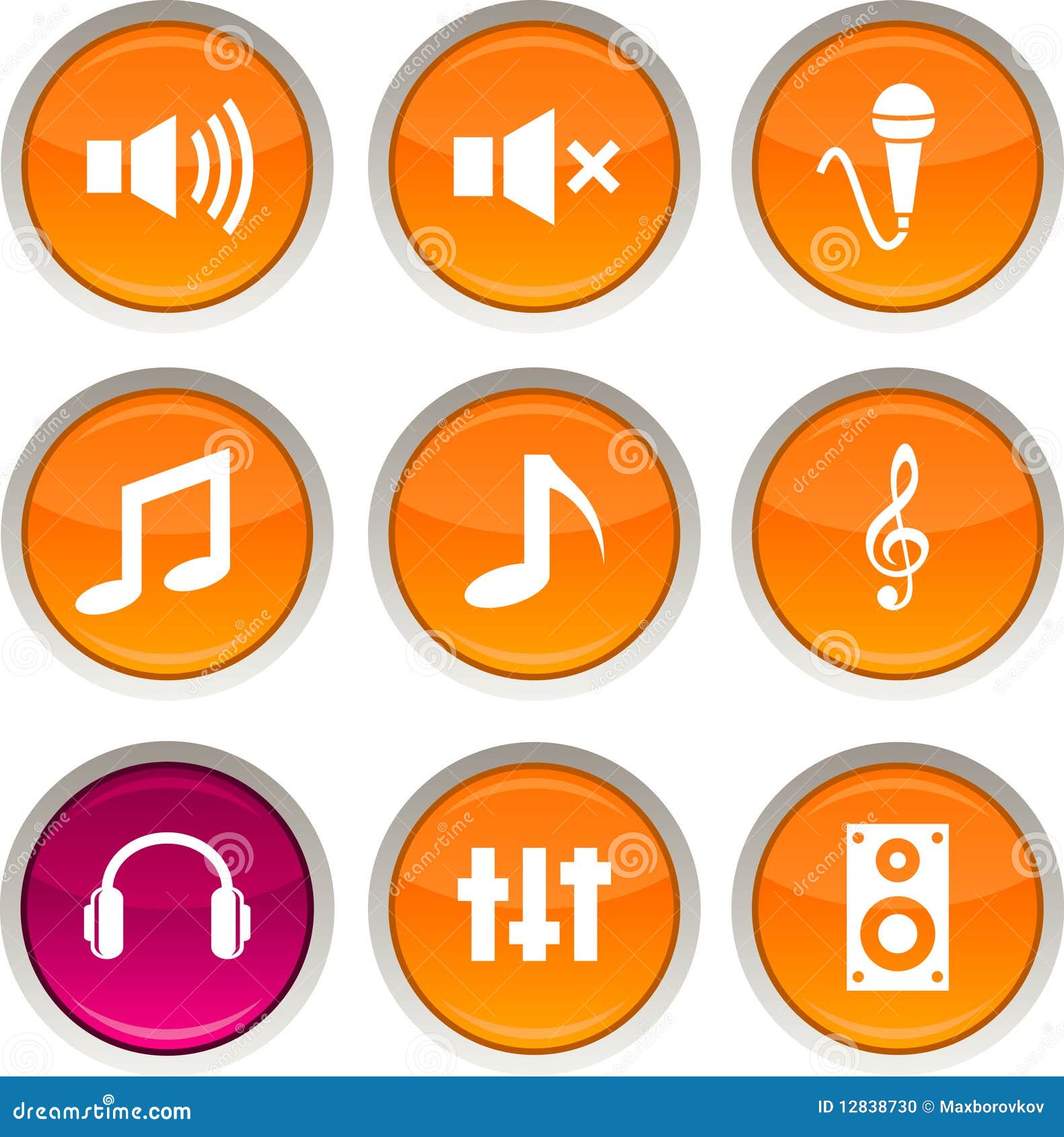 Iconos audios. ilustración del vector. Ilustración de conjunto - 12838730