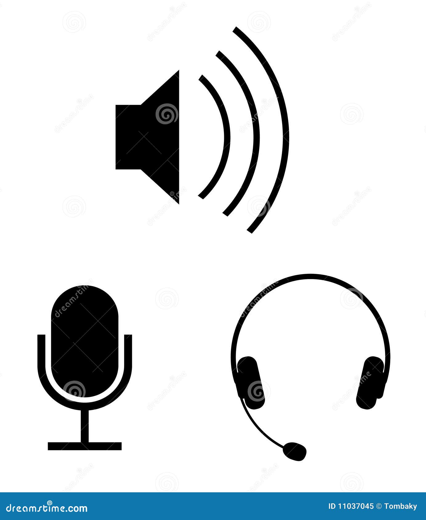 Iconos audios del vector ilustración del vector. Ilustración de mudo ...