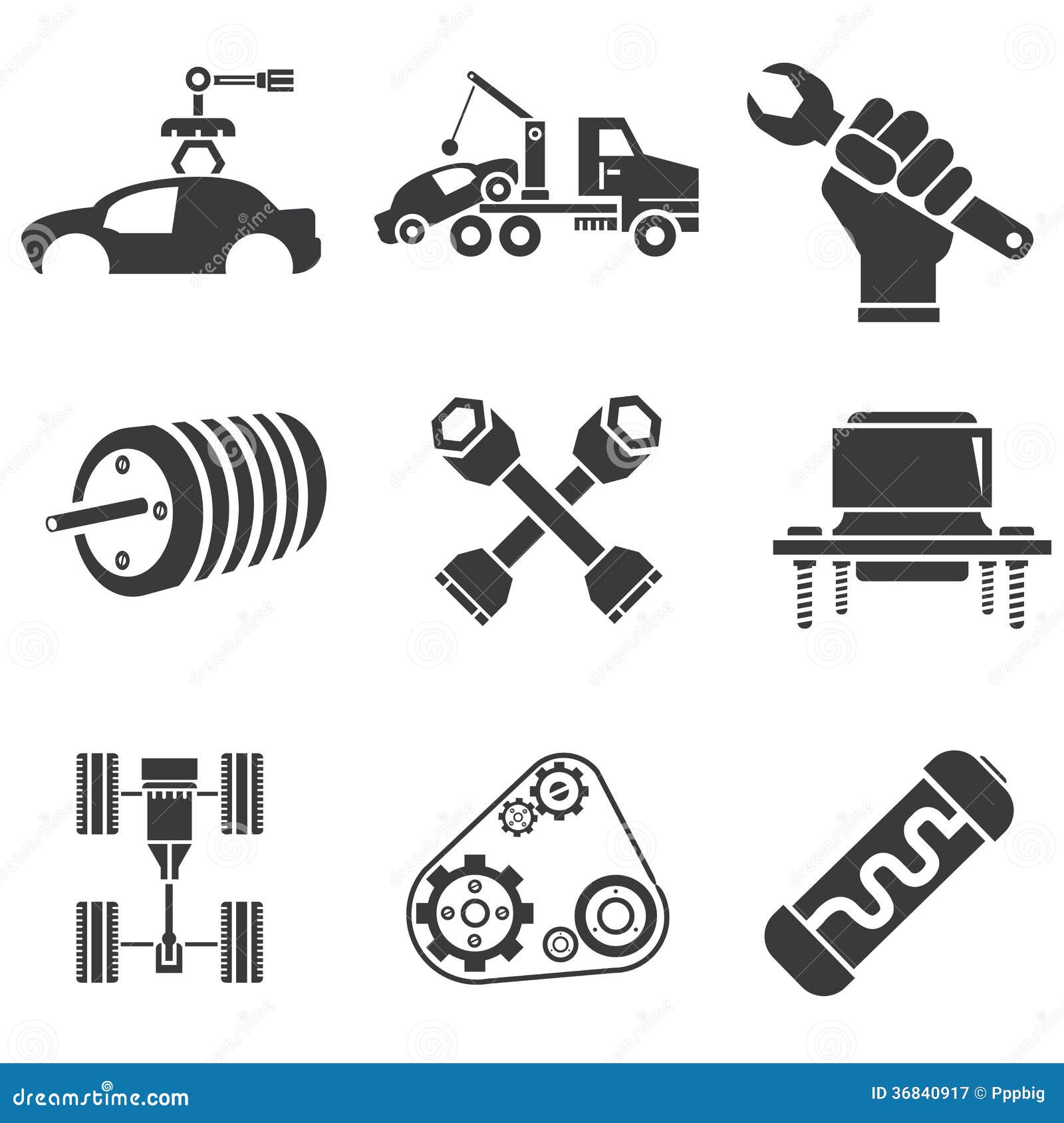 Iconos automotrices stock de ilustración. Ilustración de operador ...