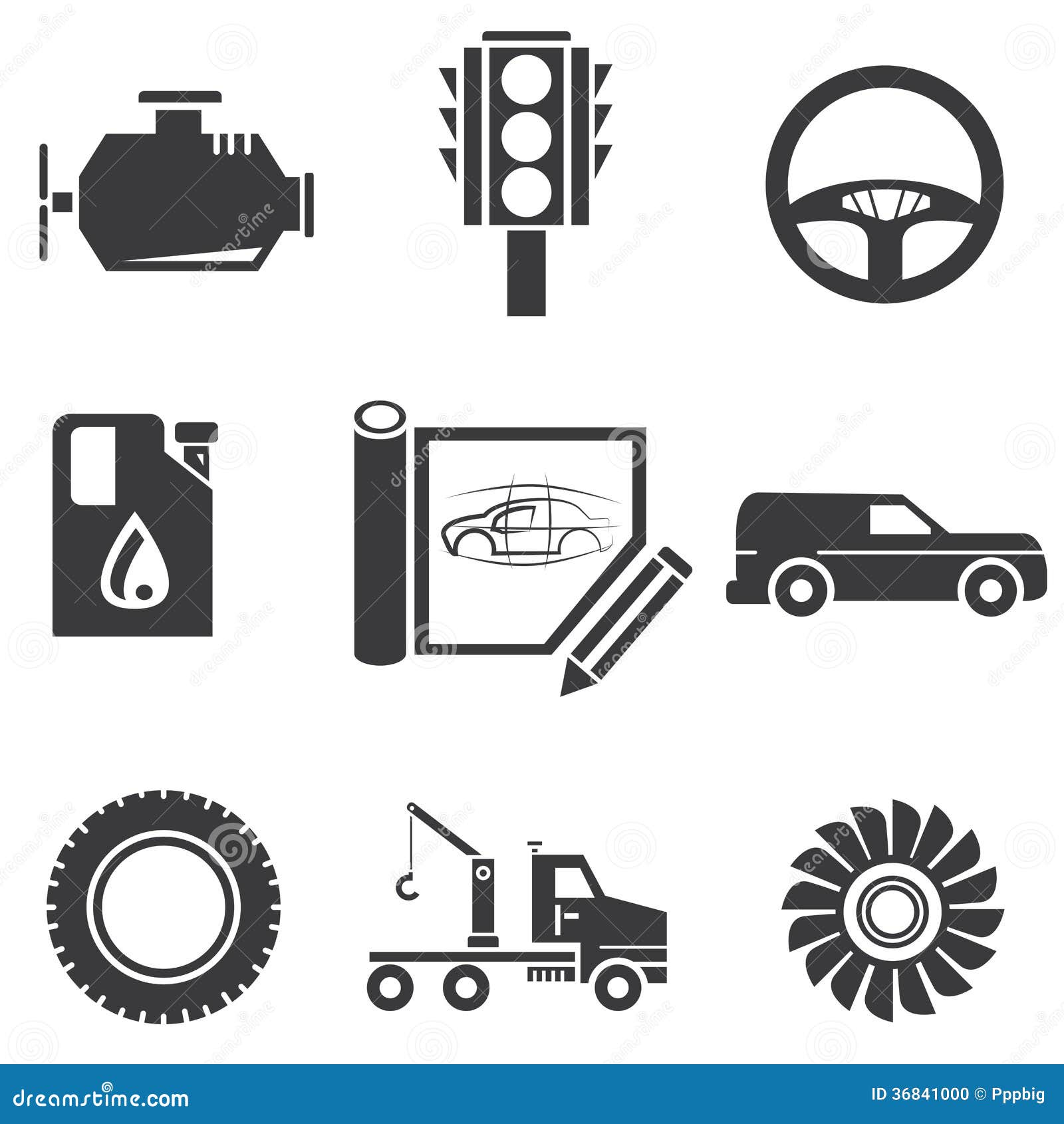 Iconos automotrices stock de ilustración. Ilustración de mejore - 36841000