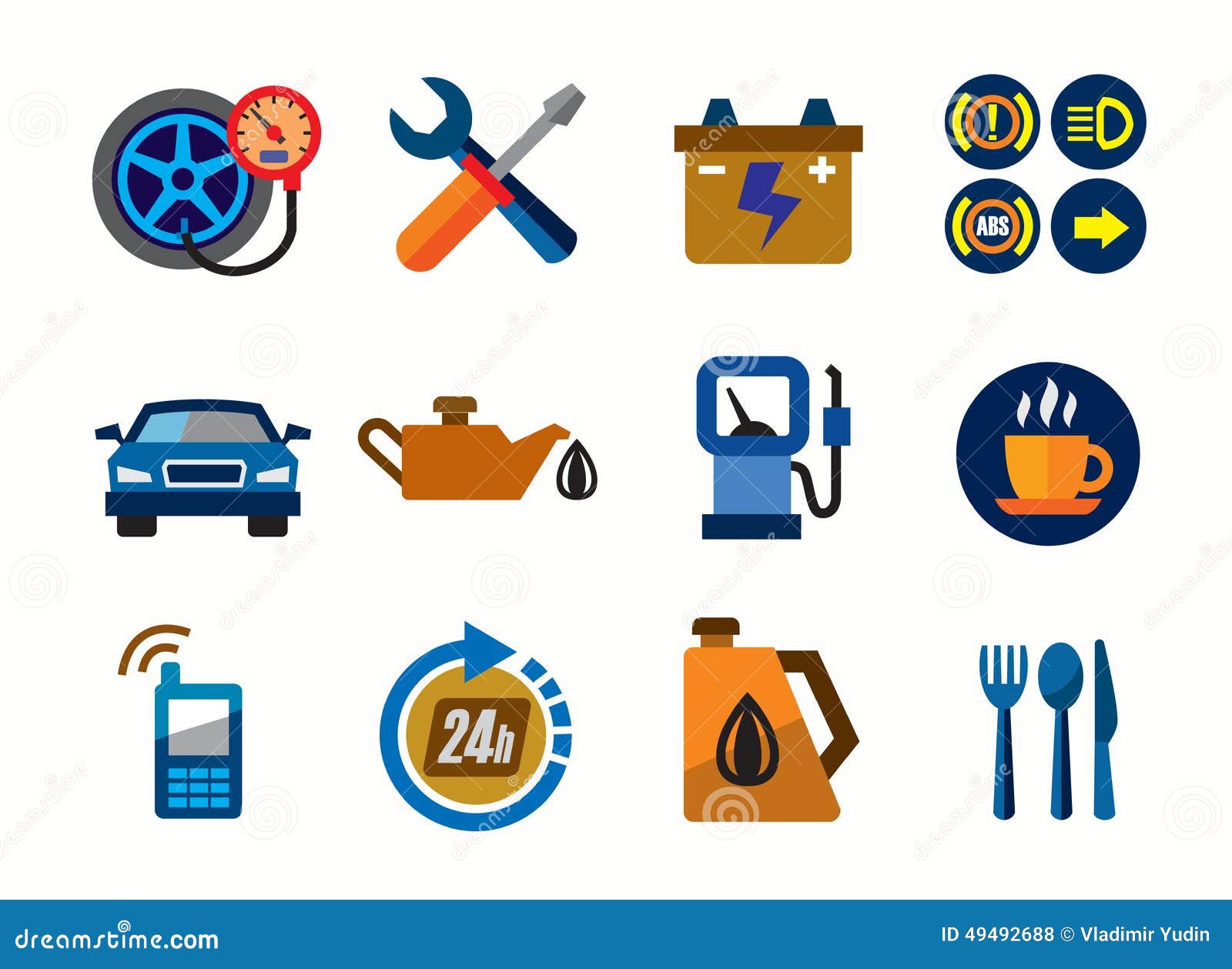 Iconos autos ilustración del vector. Ilustración de conjunto - 49492688