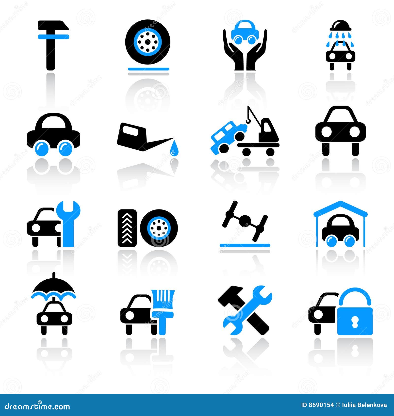 Iconos autos del servicio ilustración del vector. Ilustración de ...