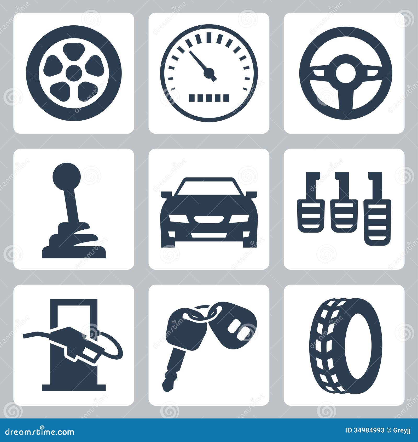 Iconos Autos Del Vector Fijados Ilustración del Vector - Ilustración de ...