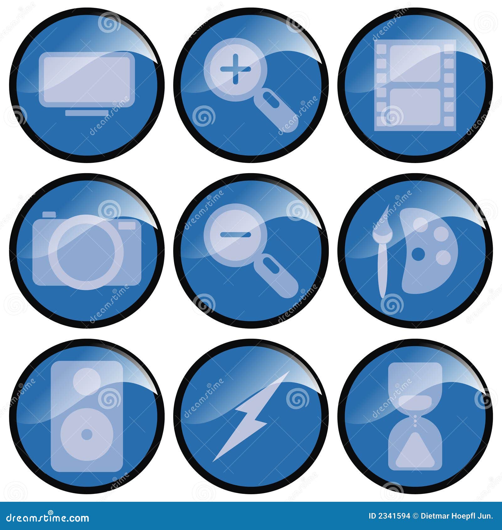 Iconos azules 3d stock de ilustración. Ilustración de tecleo - 2341594