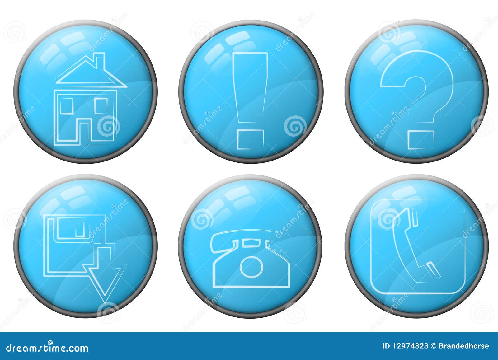 Iconos azules del asunto stock de ilustración. Ilustración de moderno ...