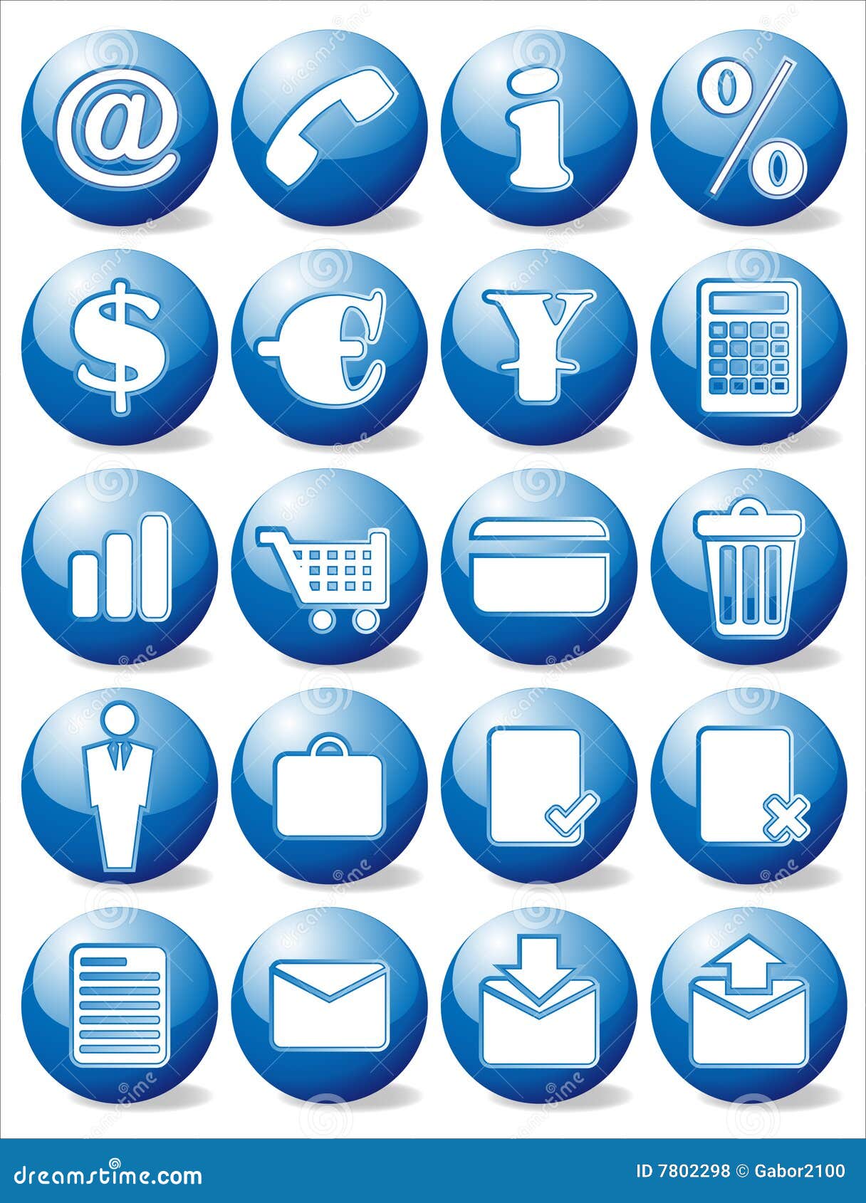 Iconos azules del asunto ilustración del vector. Ilustración de ...