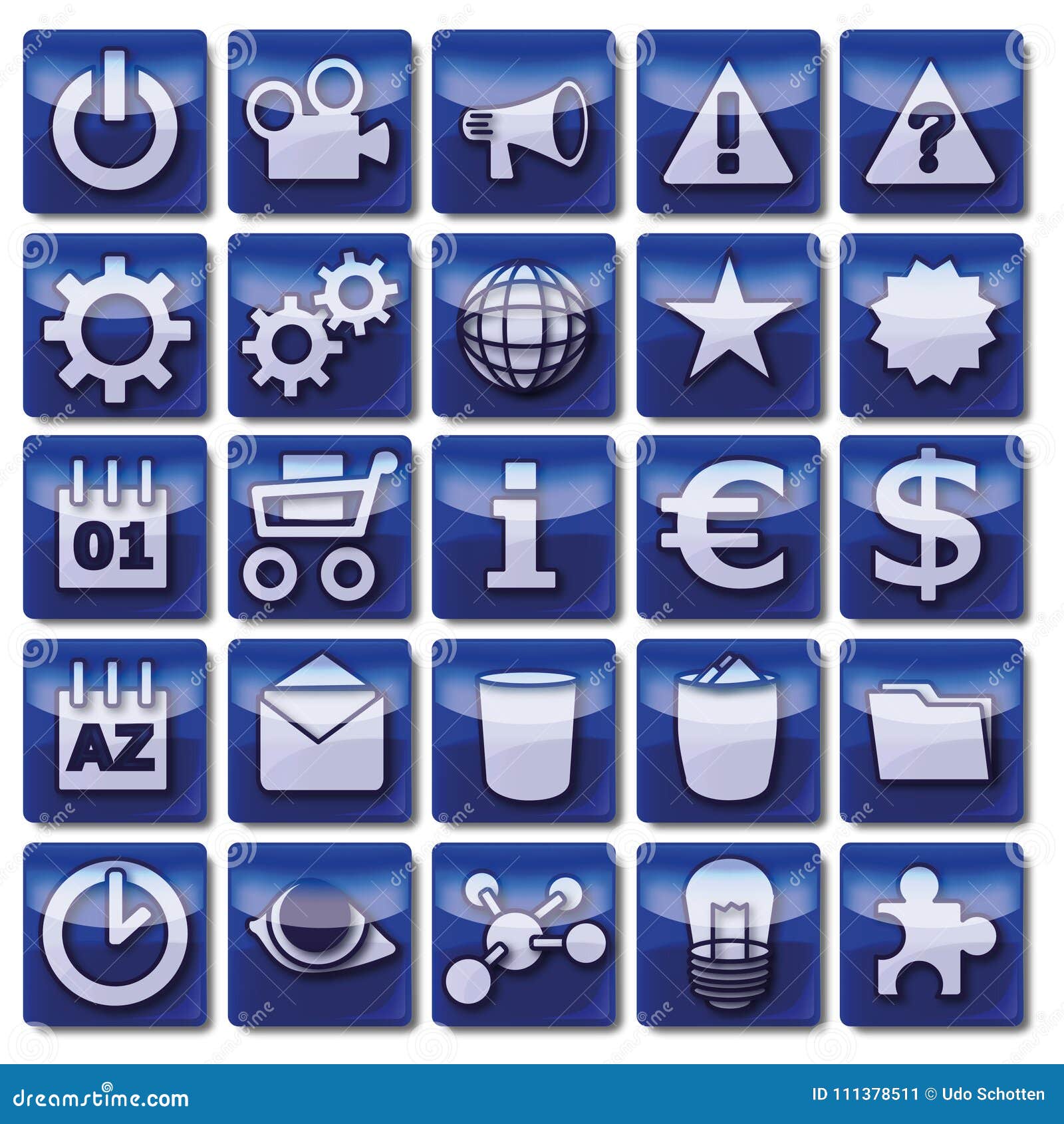 Iconos Azules Del Web 51-75 Ilustración del Vector - Ilustración de ...