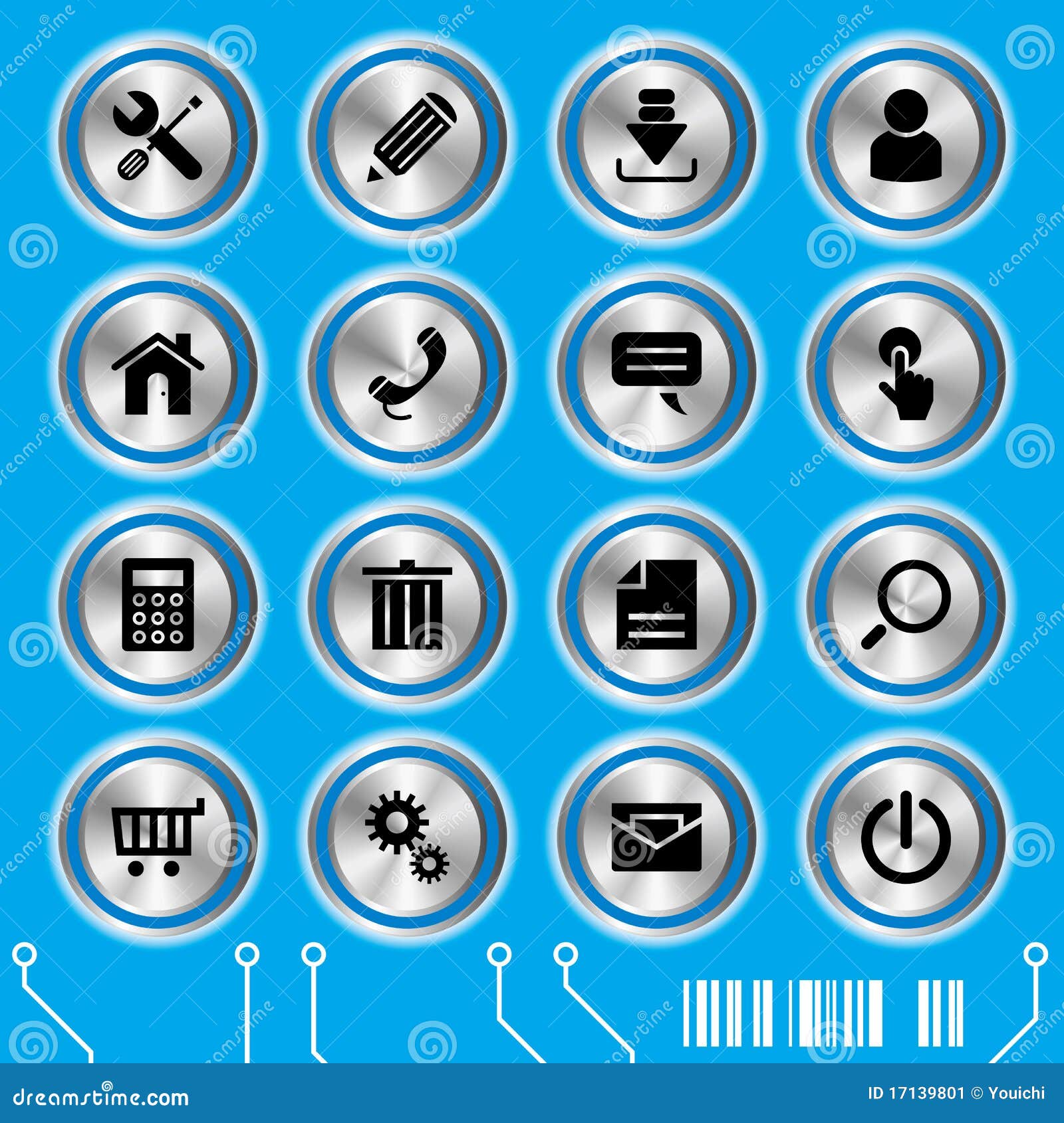 Iconos Azules Del Web Site Fijados Ilustración del Vector - Ilustración ...