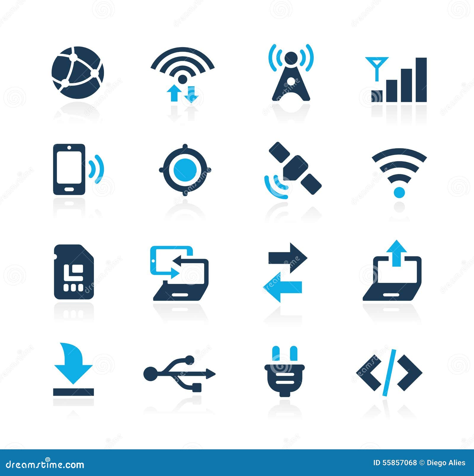 Iconos Azure Series De La Conectividad Ilustración del Vector ...