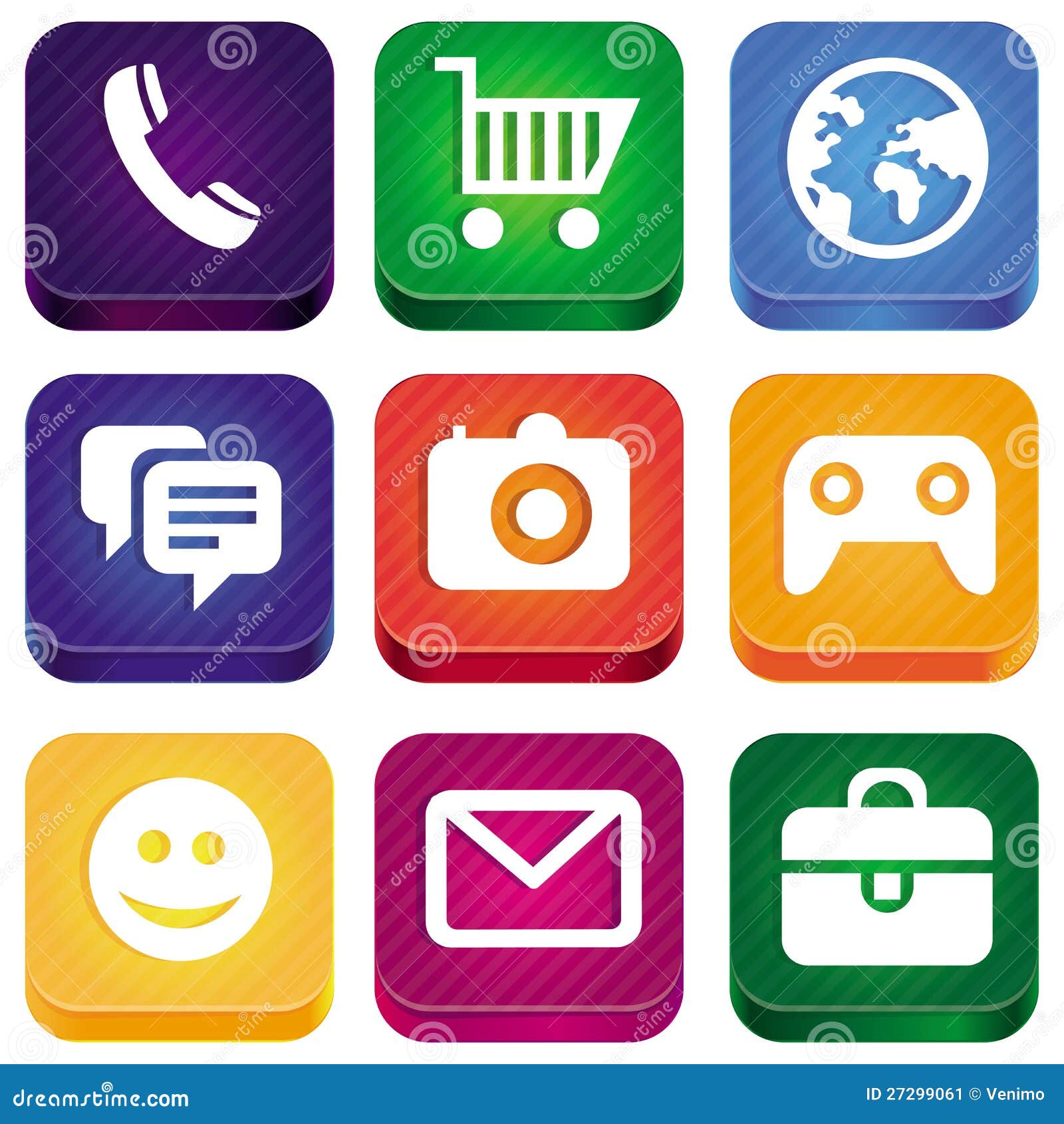 Iconos Brillantes Del App Del Vector Ilustración del Vector ...