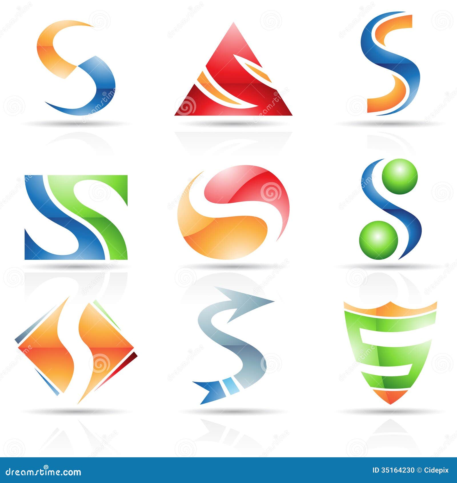 Iconos Brillantes Para La Letra S Ilustración del Vector - Ilustración ...