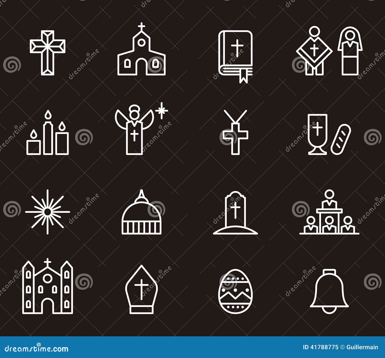 Iconos Católicos De La Religión Ilustración del Vector - Ilustración de ...