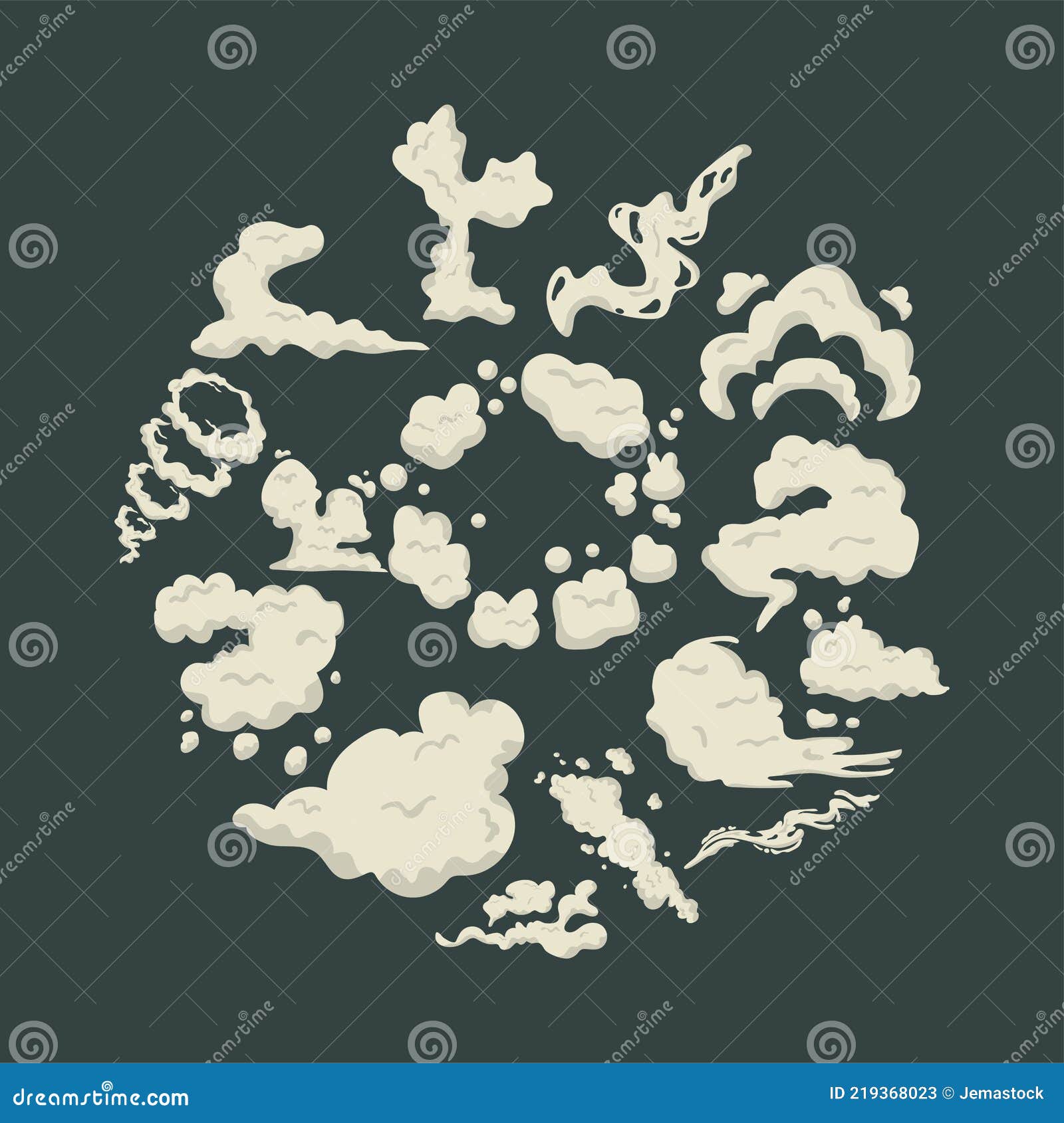 Iconos circulares de humo ilustración del vector. Ilustración de aire ...