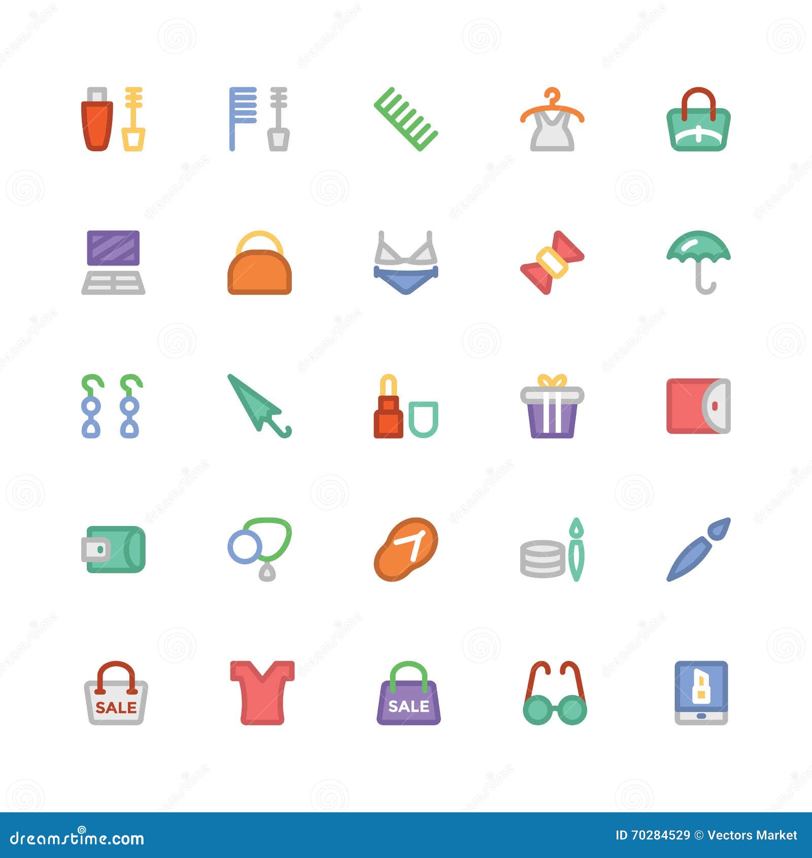 Iconos Coloreados Moda 11 Del Vector Stock de ilustración - Ilustración ...