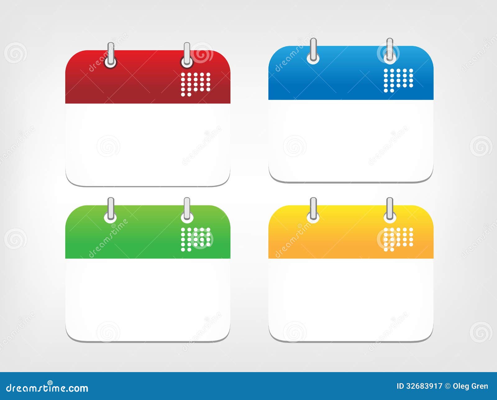 Iconos Coloridos Del Calendario Ilustración del Vector - Ilustración de ...