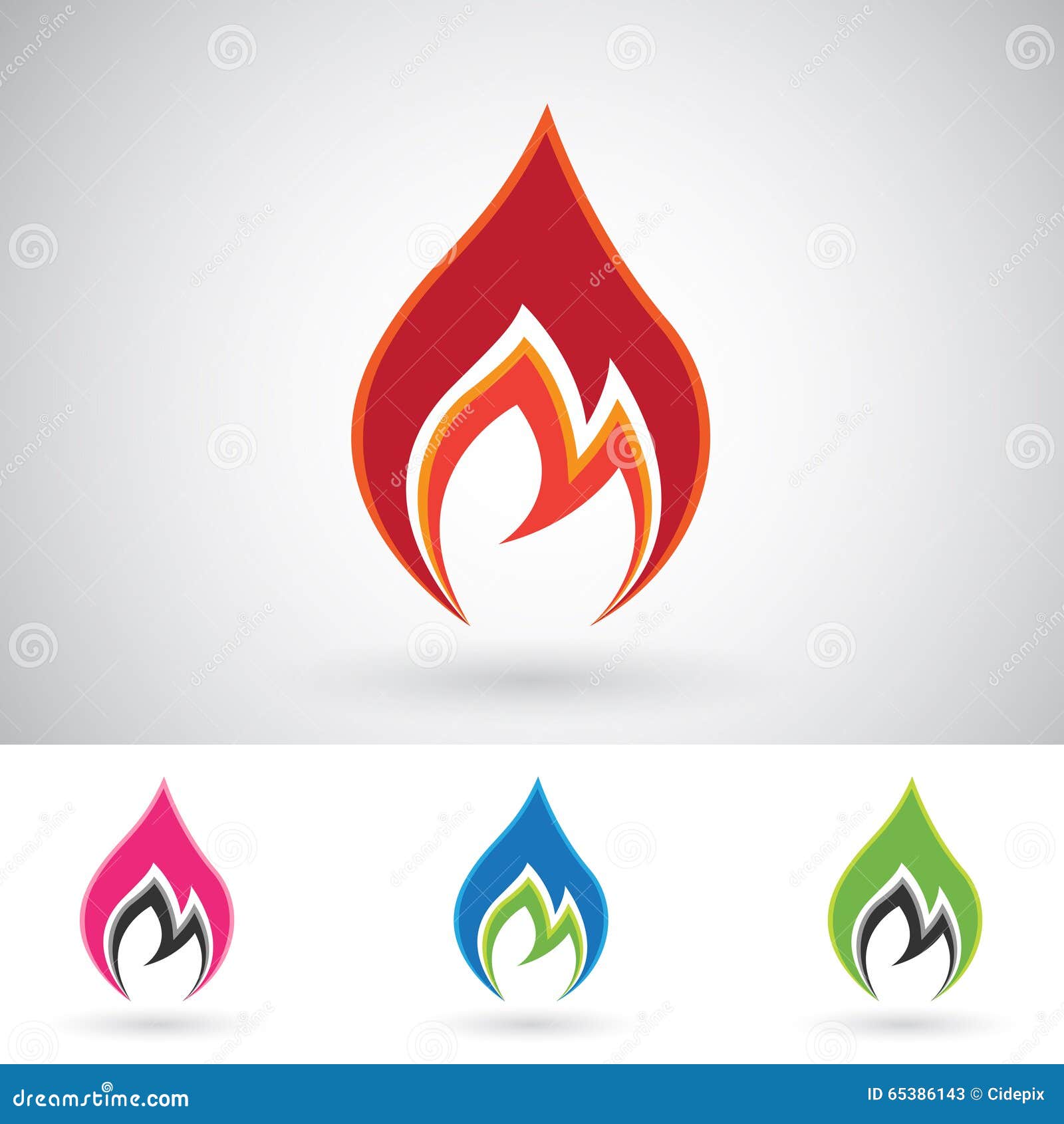 Iconos coloridos del fuego ilustración del vector. Ilustración de icono ...