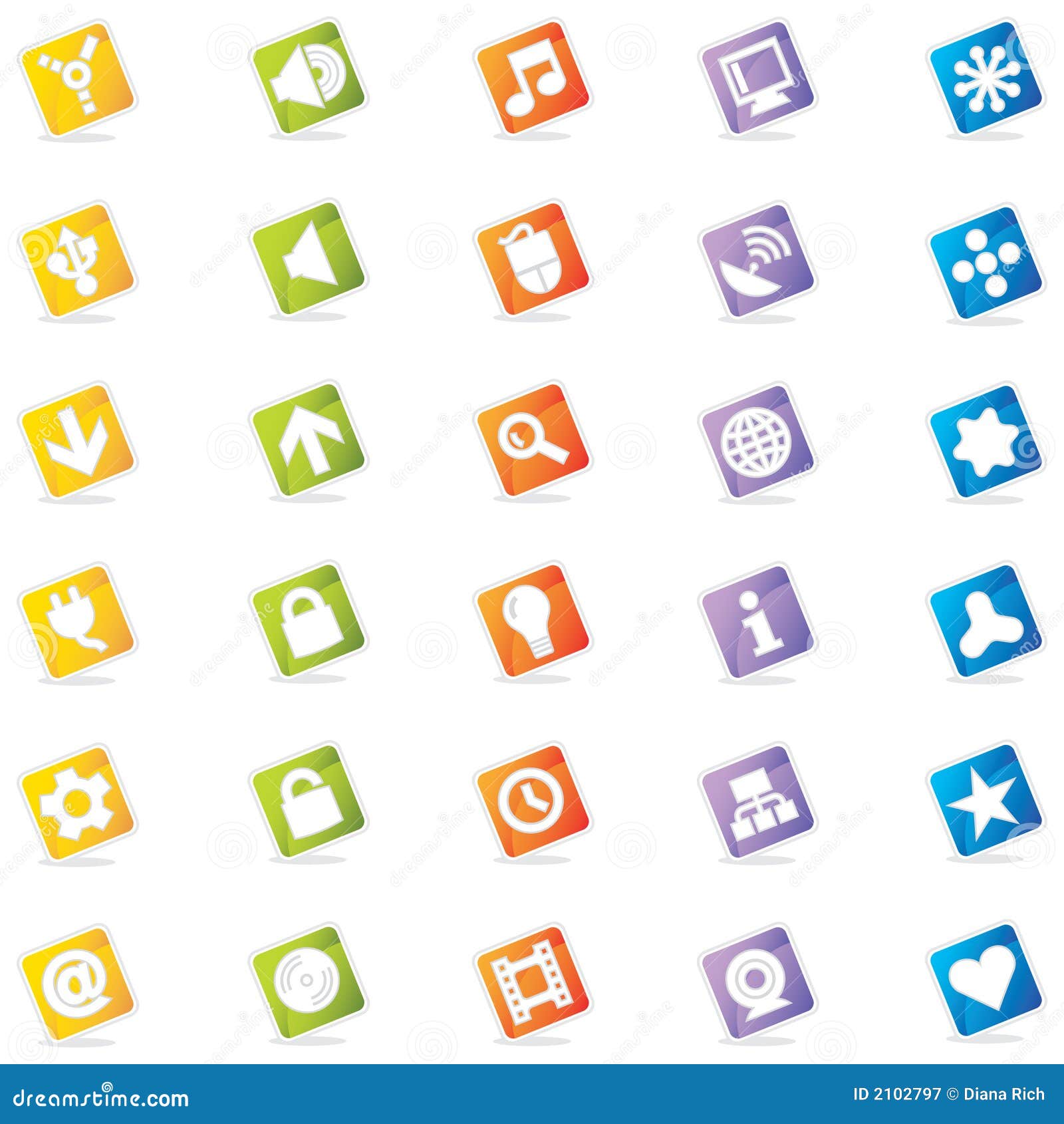 Iconos Coloridos Del Web (vector) Ilustración del Vector - Ilustración ...