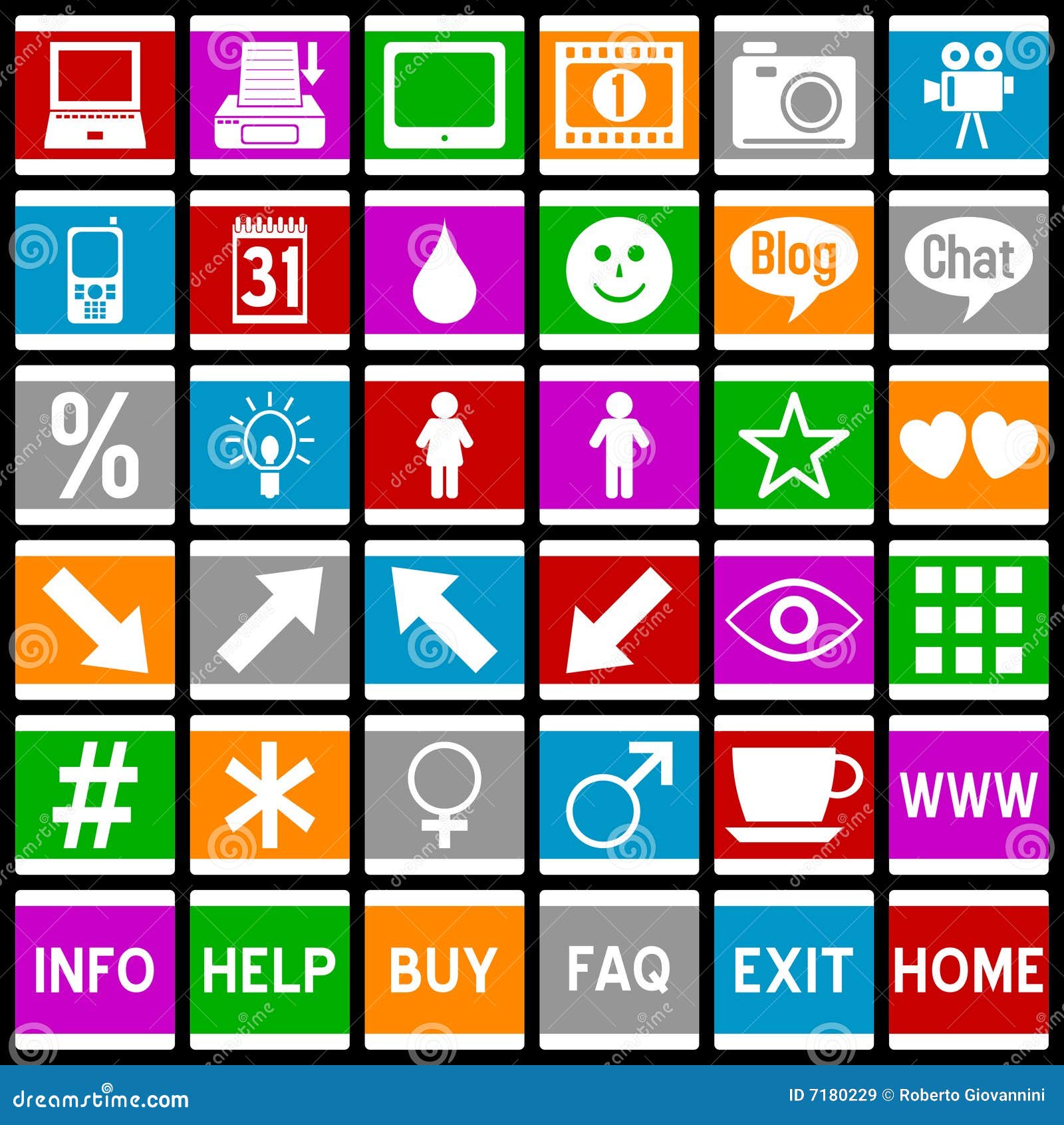 Iconos Coloridos/EPS [4] Del Web Ilustración del Vector - Ilustración ...