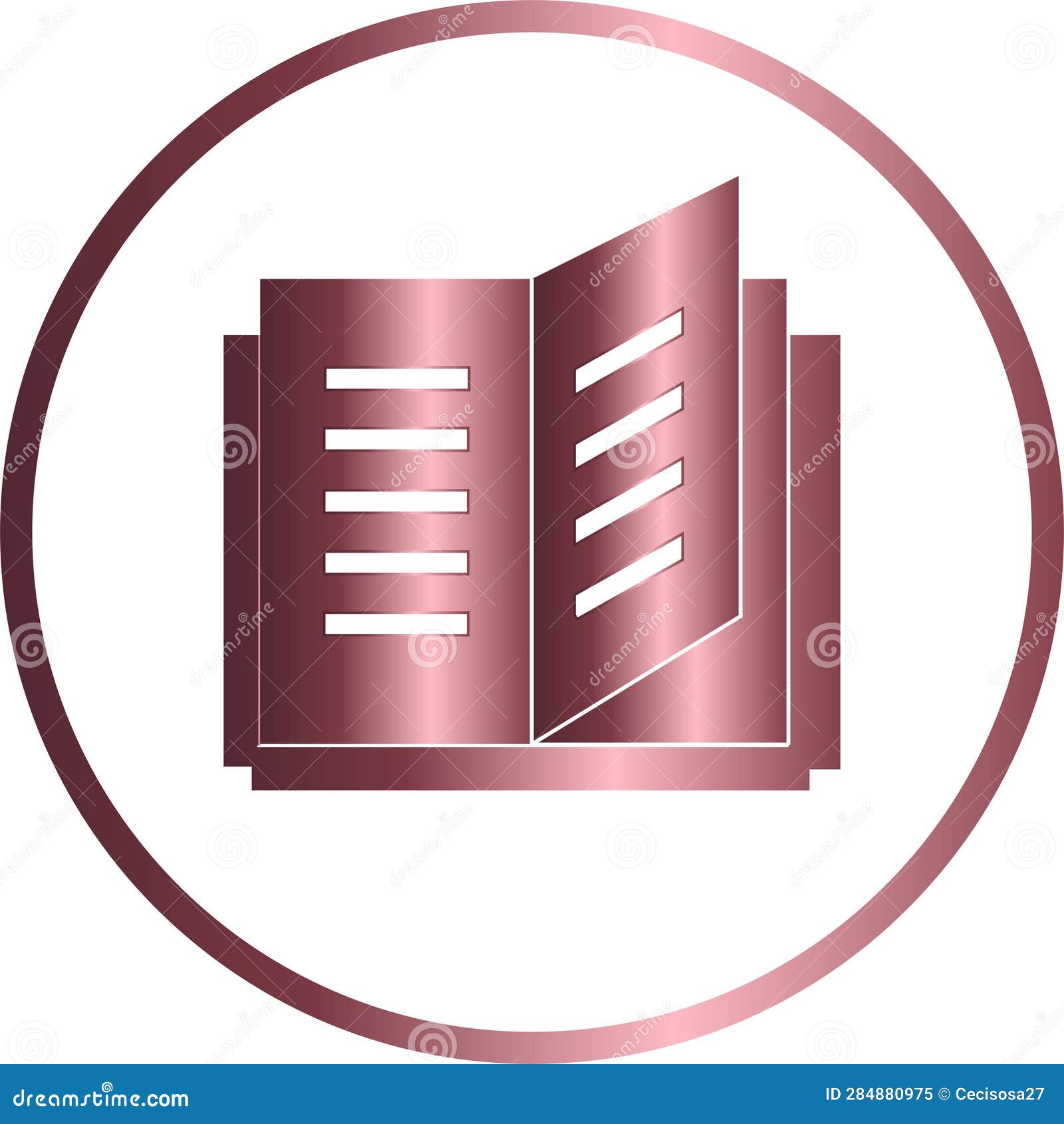 Circle Icon, Open Book Vector Illustration Stock Illustration ...