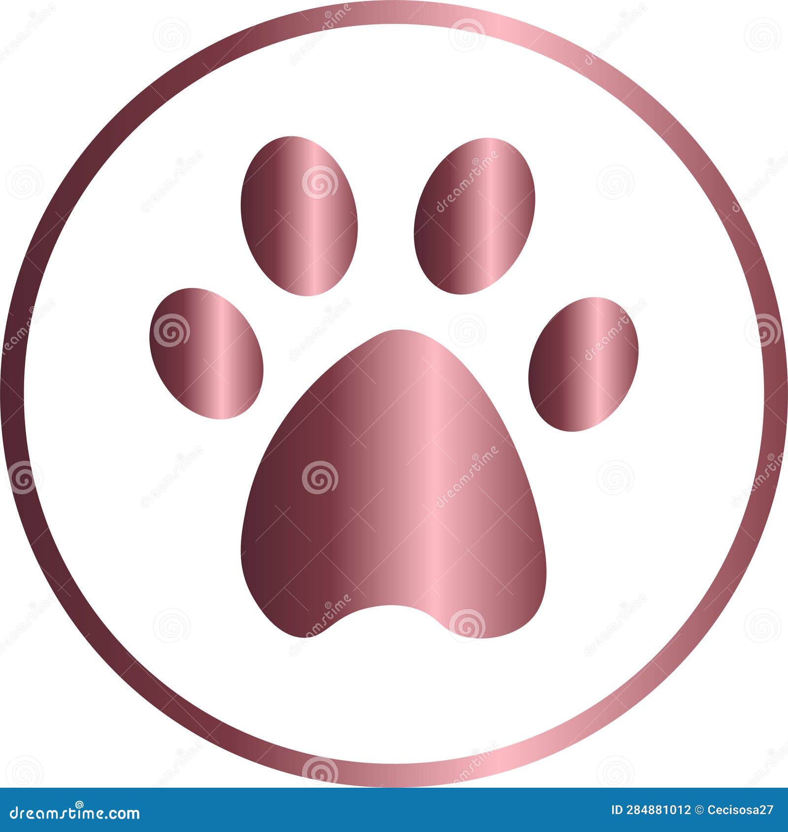 Icon in the Shape of a Circle, Paw Stock Illustration - Illustration of ...