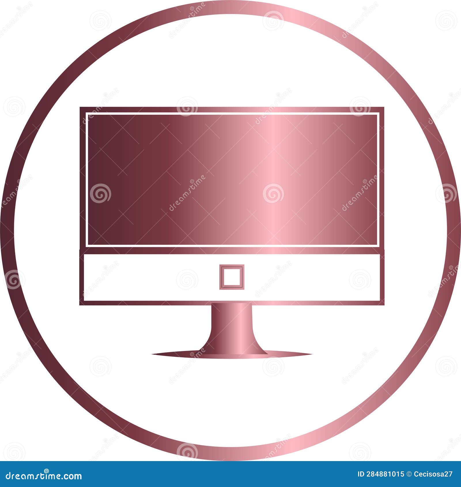 Circle Icon of a Computer, Technology Stock Illustration - Illustration ...