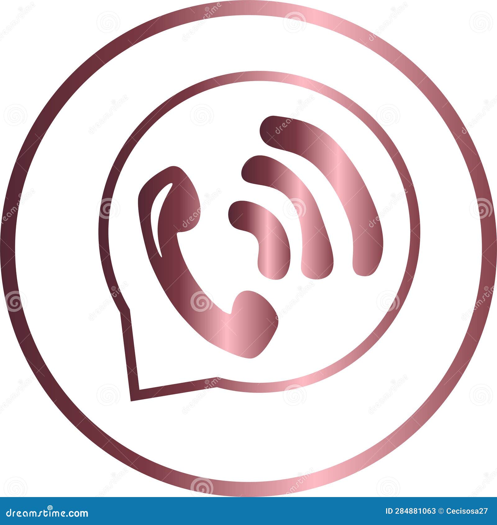 Vector Circular Icon, Phone, Call, Message, Contact Stock Illustration ...