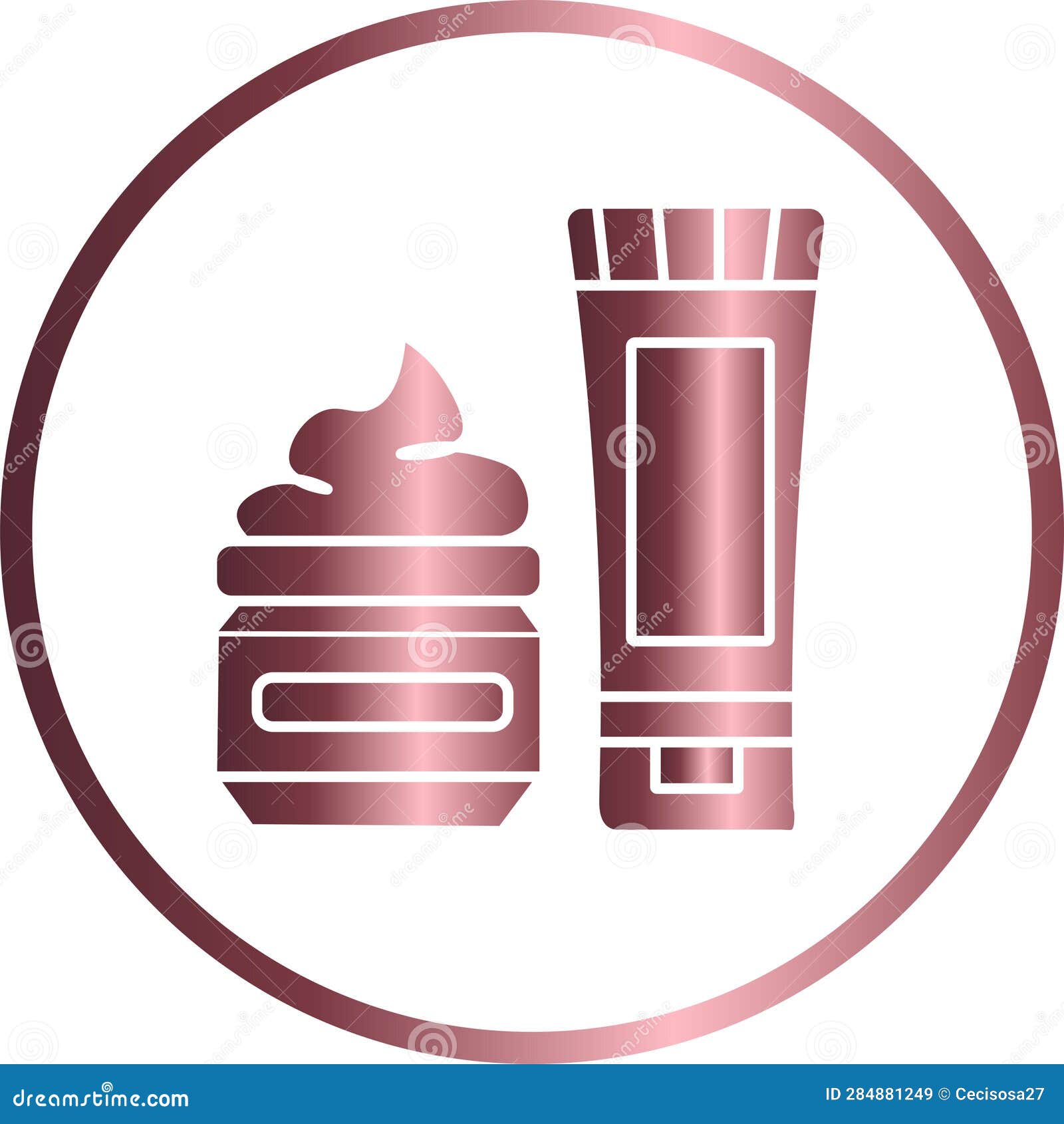 Circle Icon of Creams, Metallic Pink. Stock Illustration - Illustration ...