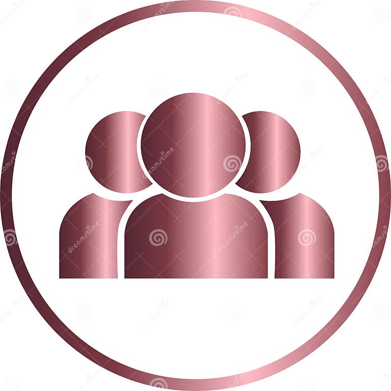 People Circular Icon, Metallic Pink. Stock Illustration - Illustration ...