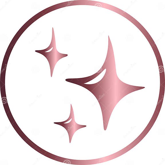 Circular Star Icon, Pink Metallic Stock Illustration - Illustration of ...