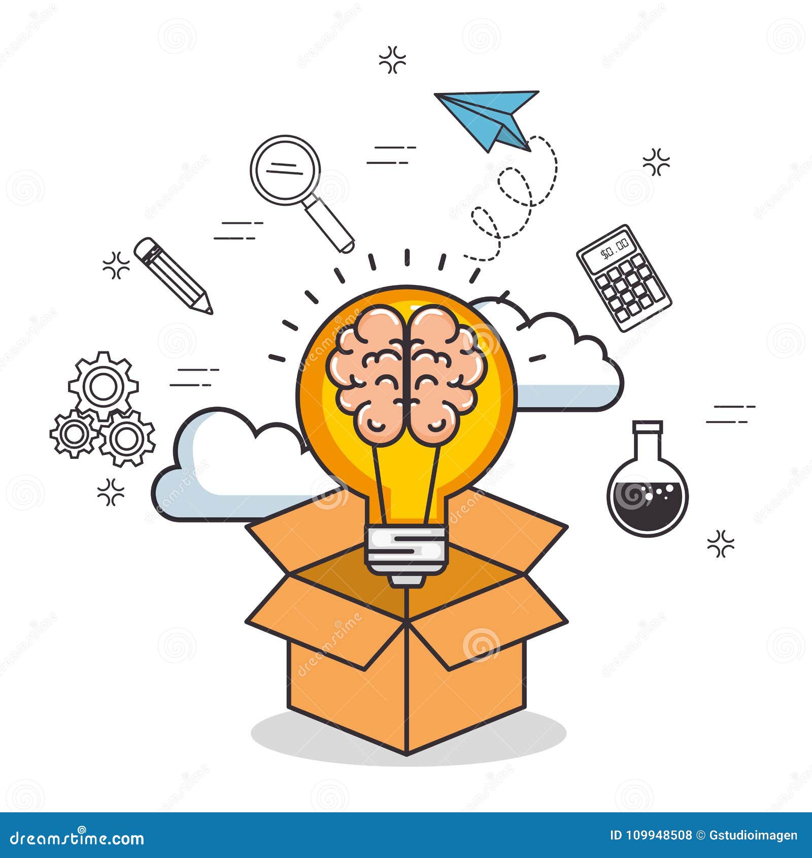 Iconos Creativos De La Forma De Pensar Ilustración del Vector ...