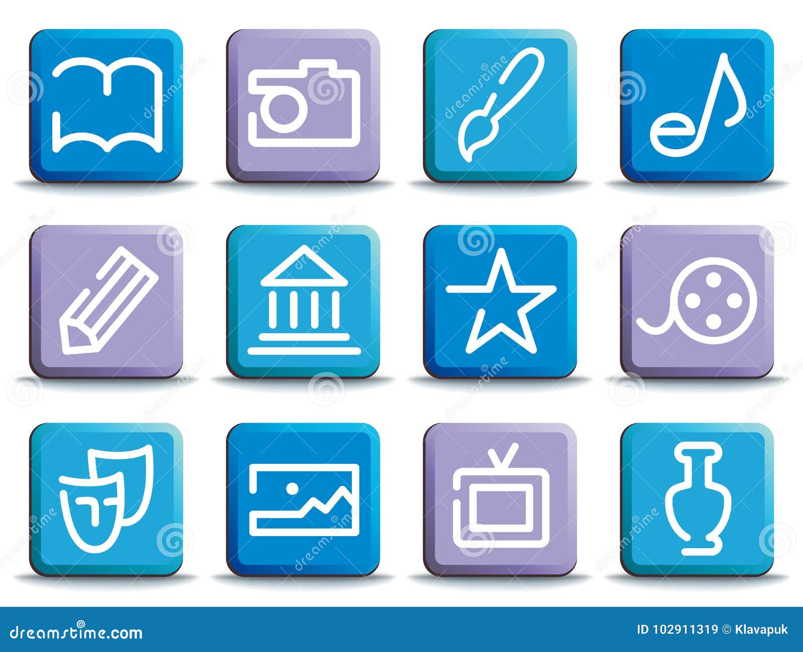 Iconos de artes ilustración del vector. Ilustración de vector - 102911319