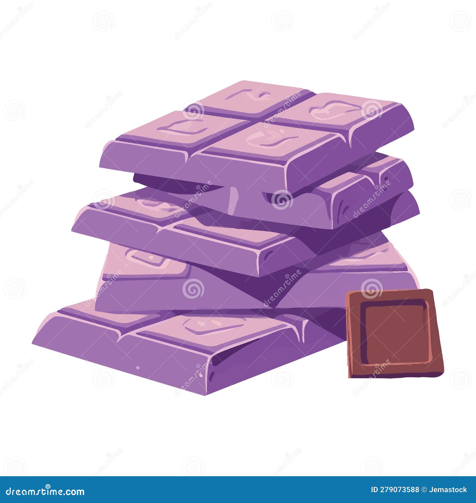 Iconos De Barras De Chocolate Morado Dulce Ilustración del Vector ...
