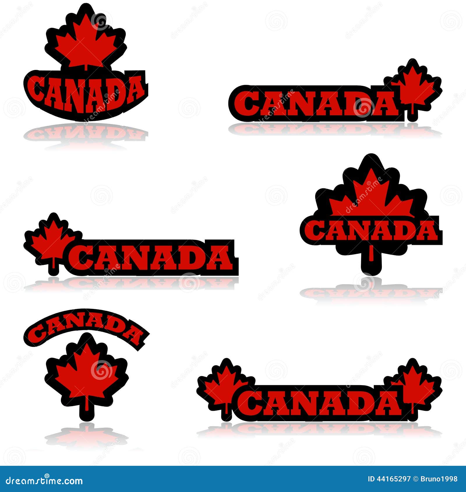 Iconos de Canadá ilustración del vector. Ilustración de color - 44165297