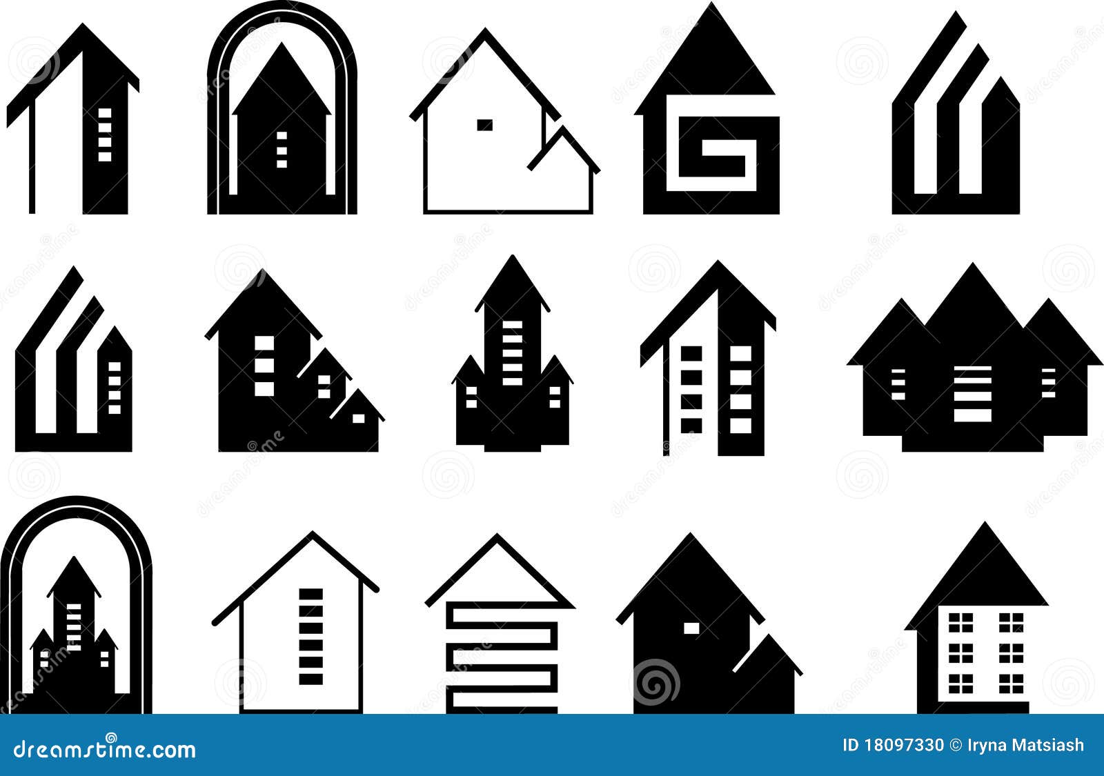 Iconos de casas ilustración del vector. Ilustración de blanco - 18097330