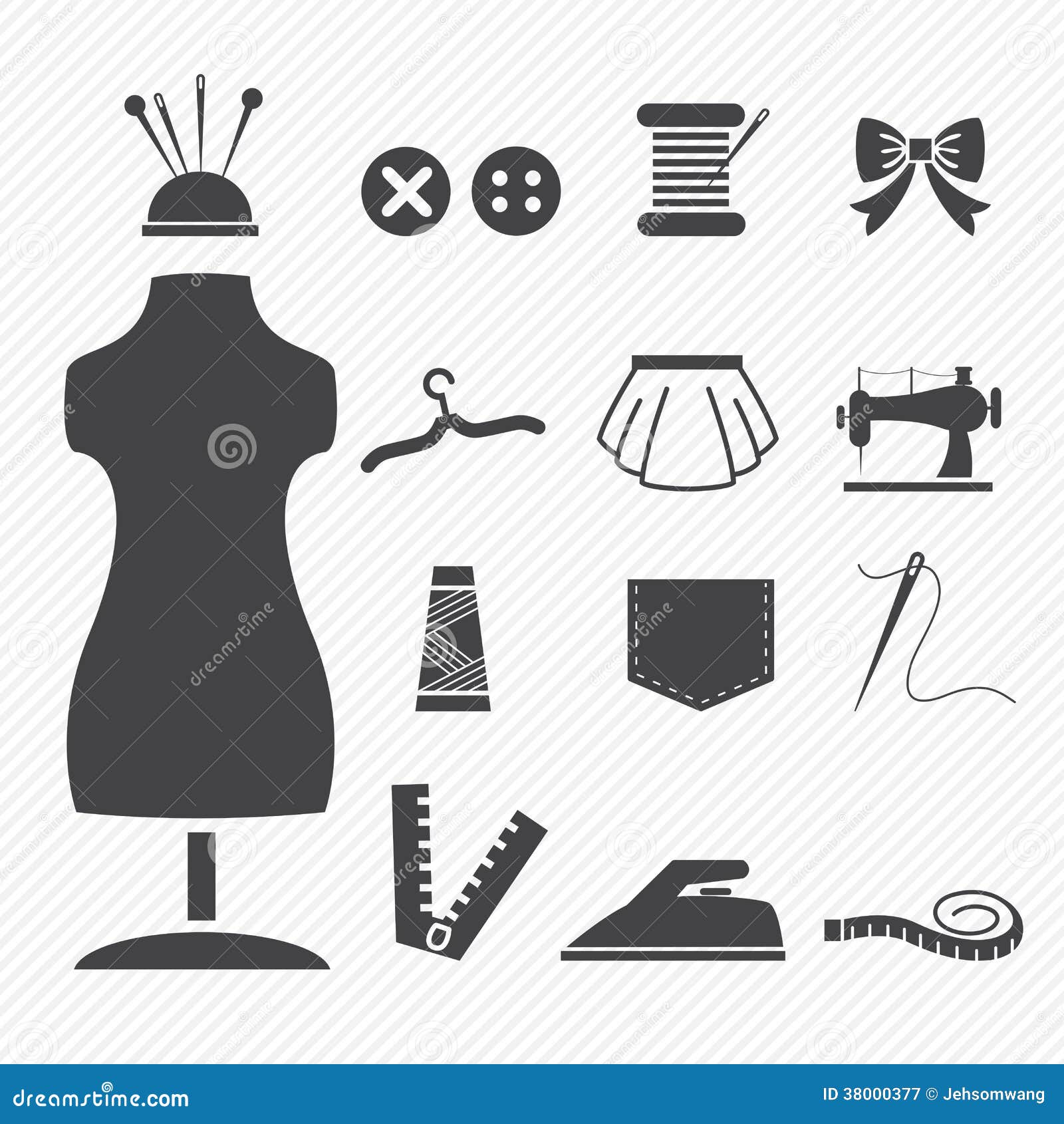 Iconos De Costura Del Equipo Ilustración del Vector - Ilustración de ...