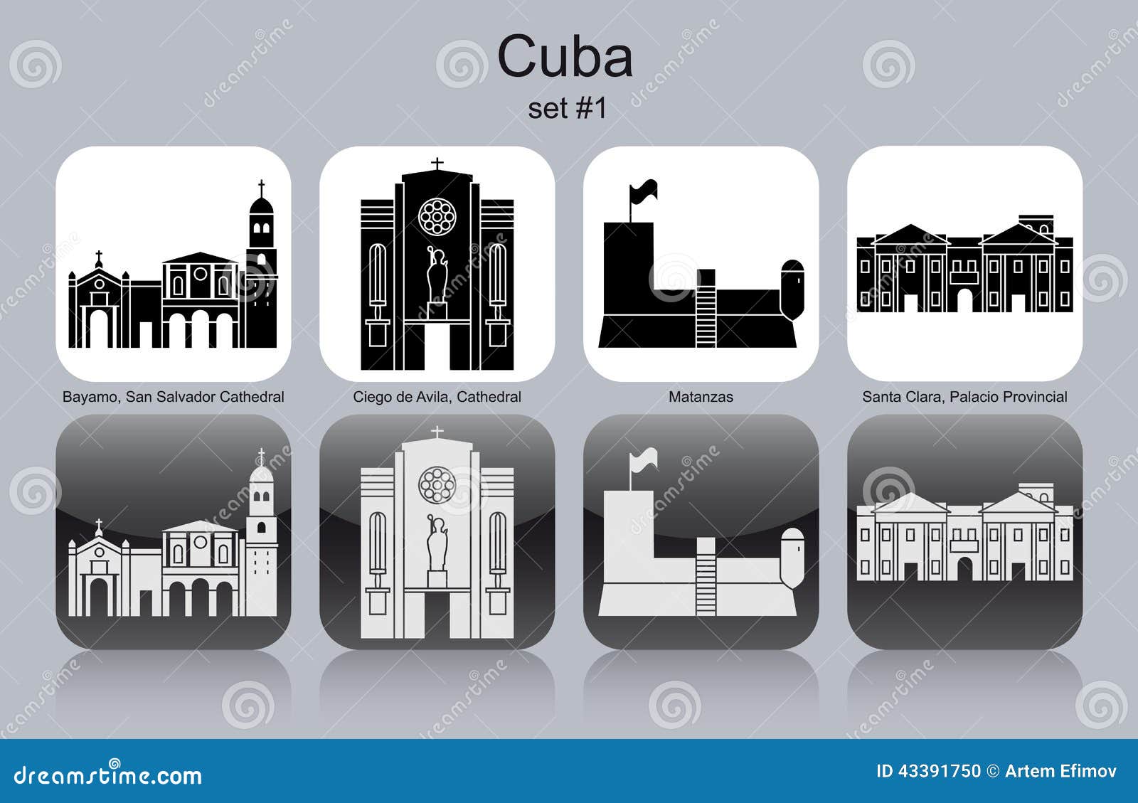 Iconos de Cuba ilustración del vector. Ilustración de herencia - 43391750