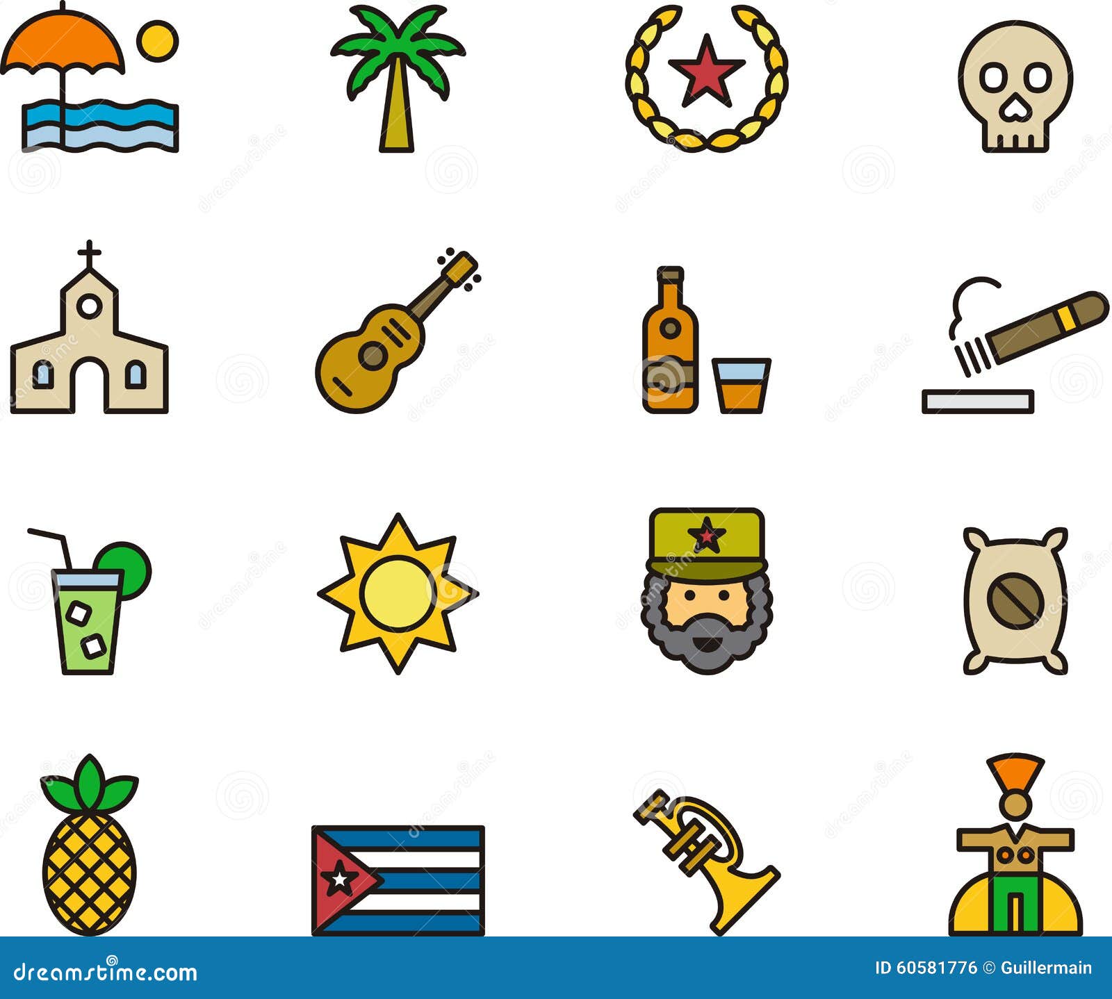 Iconos de Cuba foto de archivo. Imagen de relacionado - 60581776