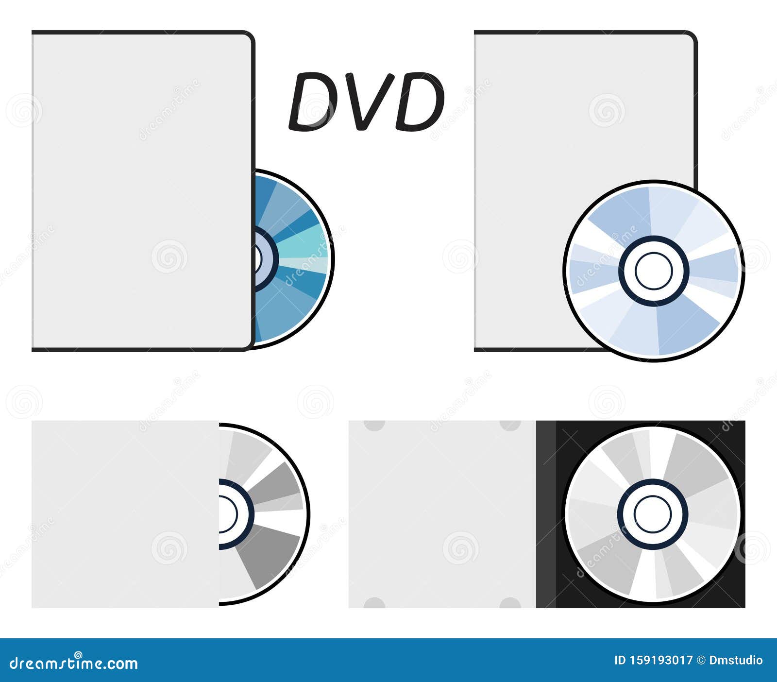 Iconos De Disco Dvd O Cd Vector Ilustración del Vector - Ilustración de ...