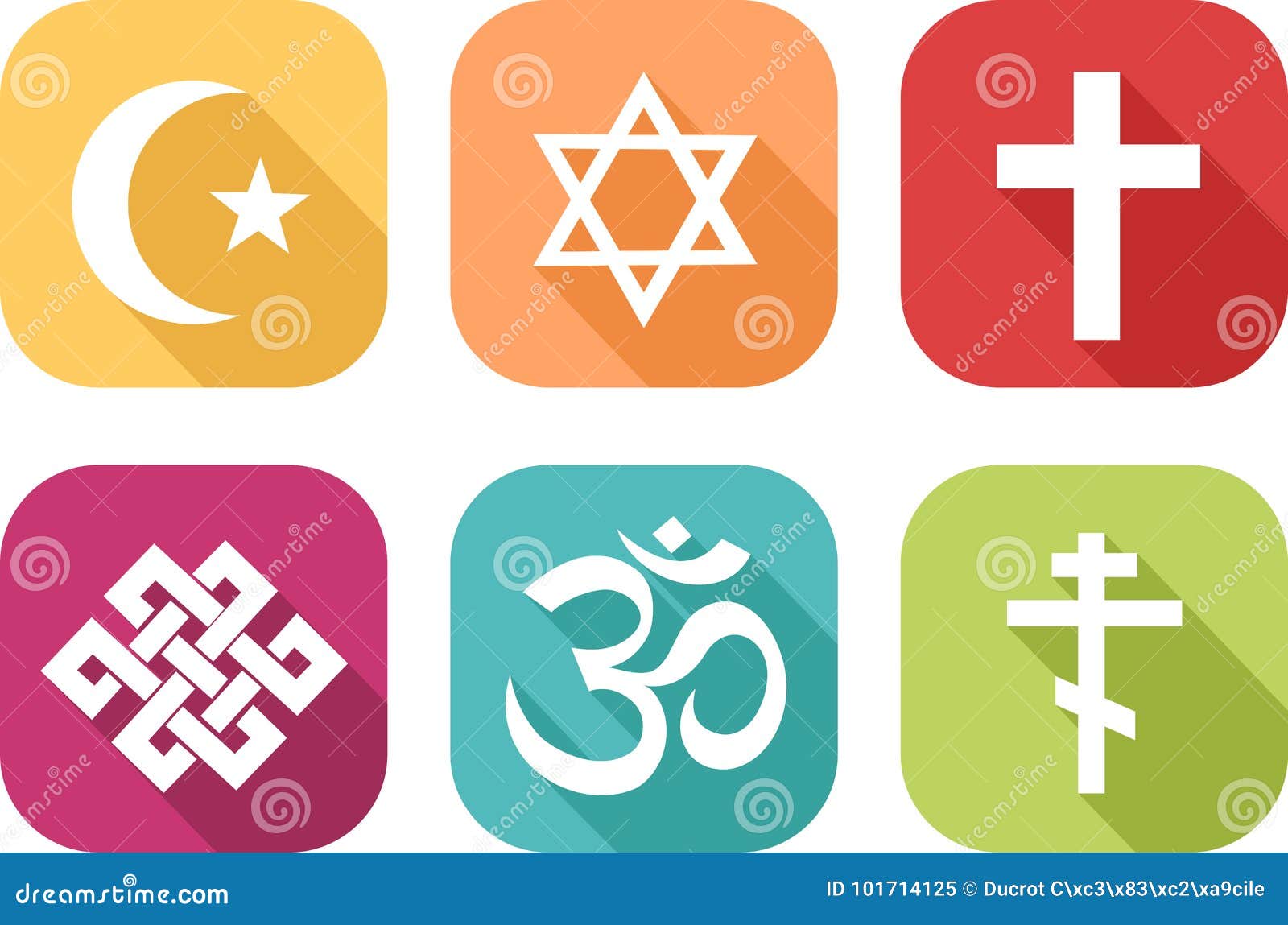 Iconos De Diversas Religiones Ilustración del Vector - Ilustración de ...