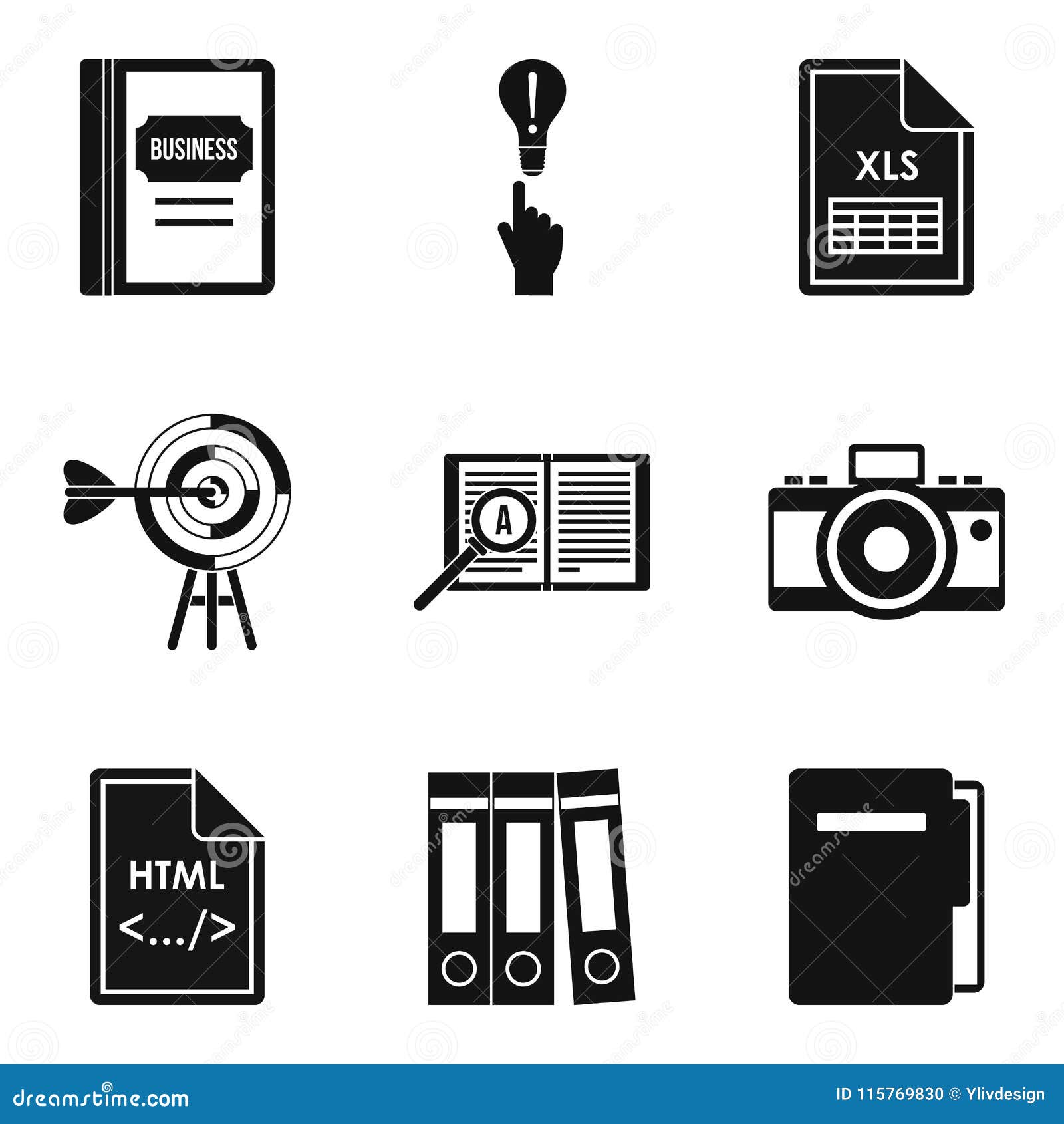 Iconos De Documento Importantes Fijados, Estilo Simple Ilustración del ...