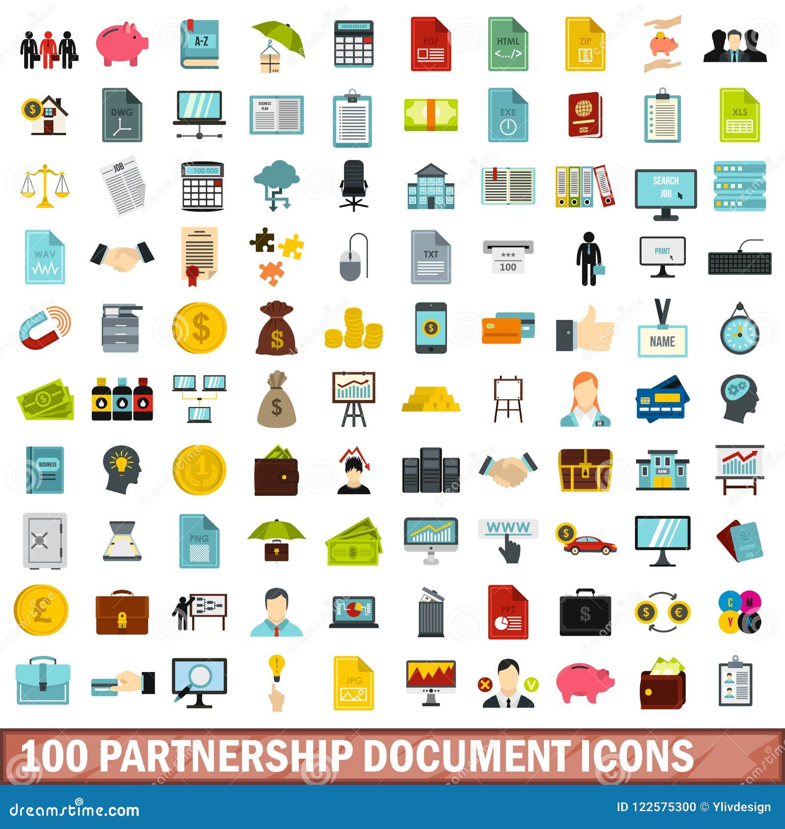 100 Iconos De Documento De La Sociedad Fijados, Estilo Plano ... 100 Iconos De Documento De La Sociedad Fijados, Estilo Plano ...