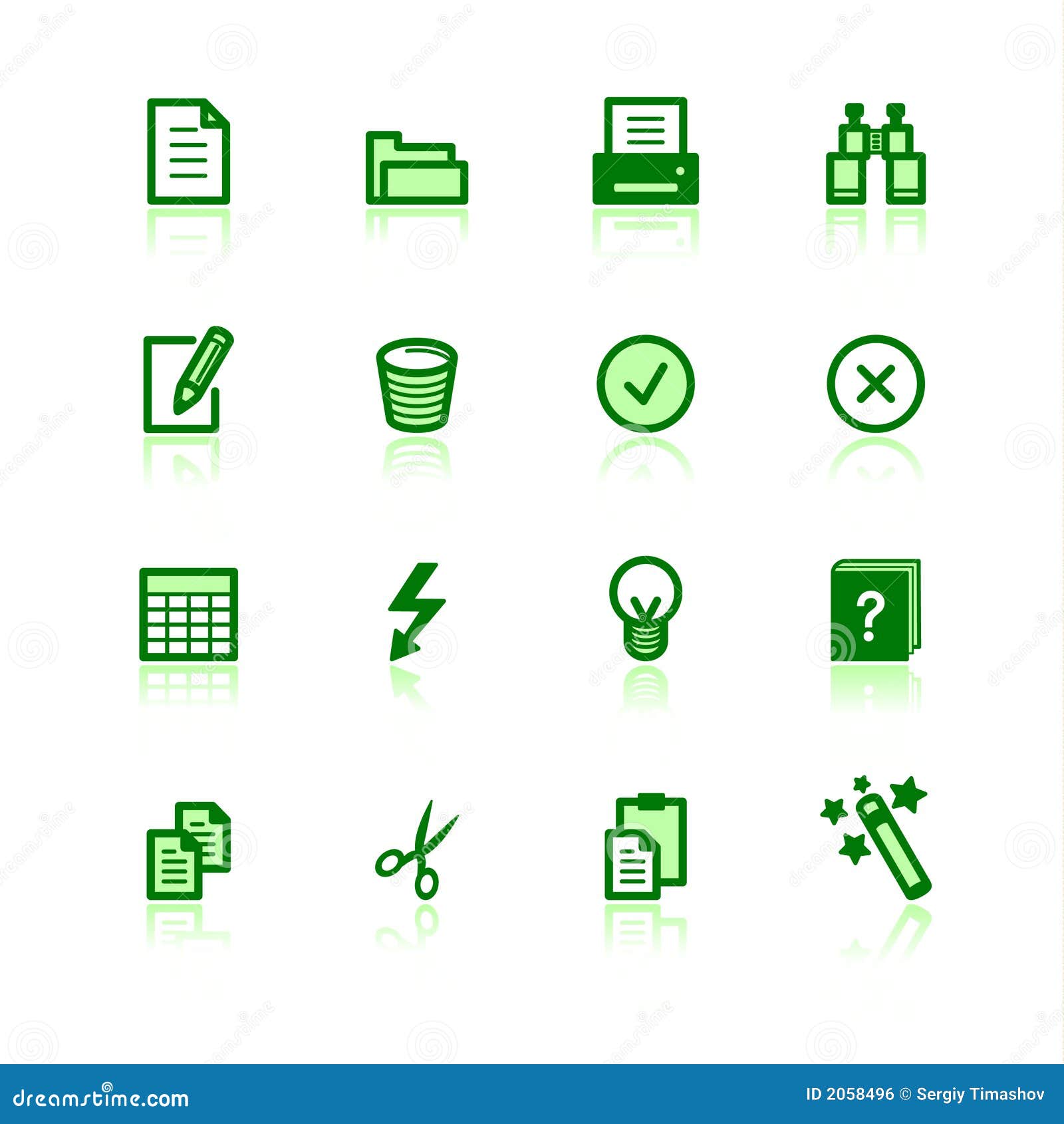 Iconos de documento verdes ilustración del vector. Ilustración de ...