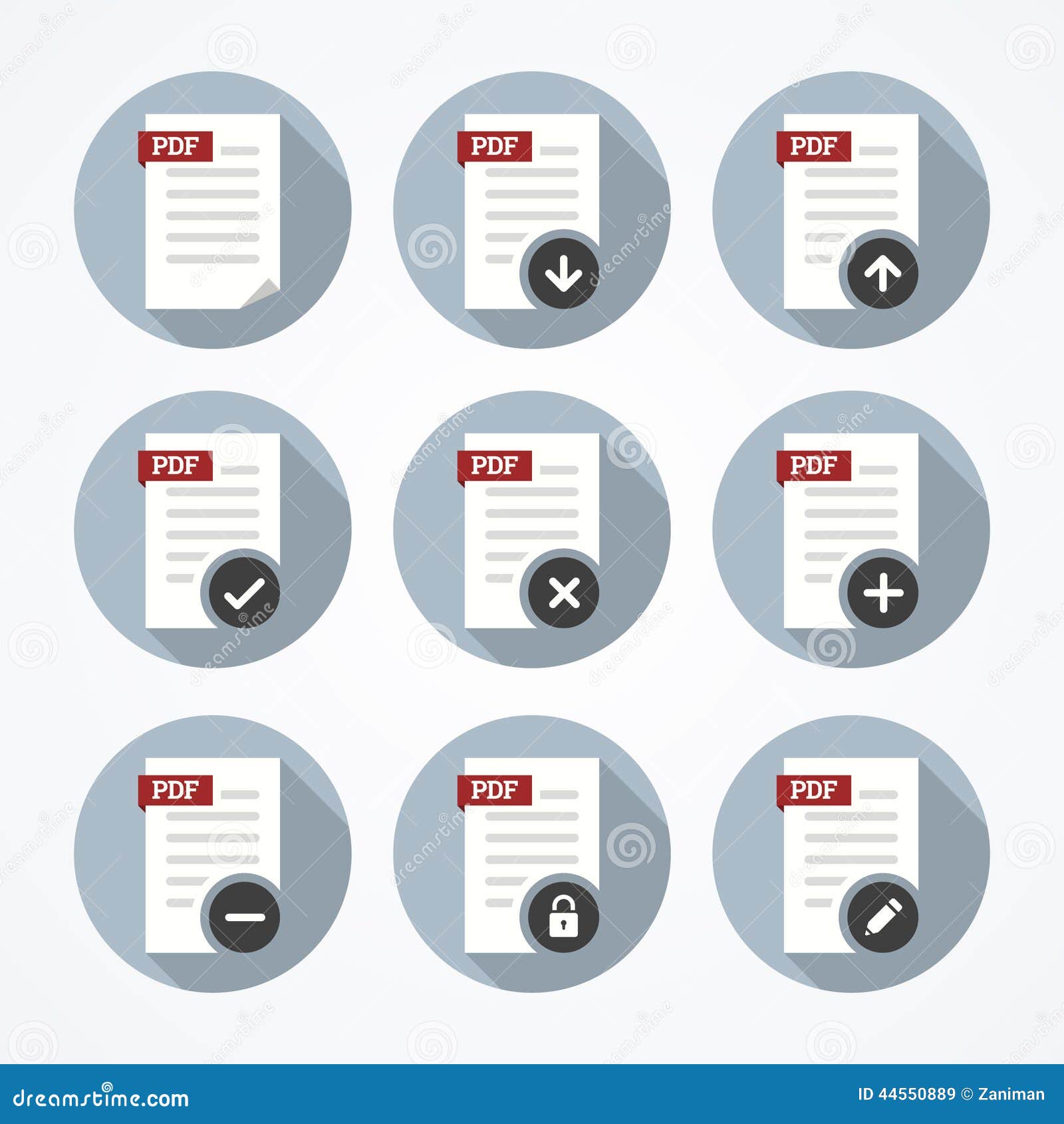 Iconos De Documentos Del Pdf Fijados Ilustración del Vector ...