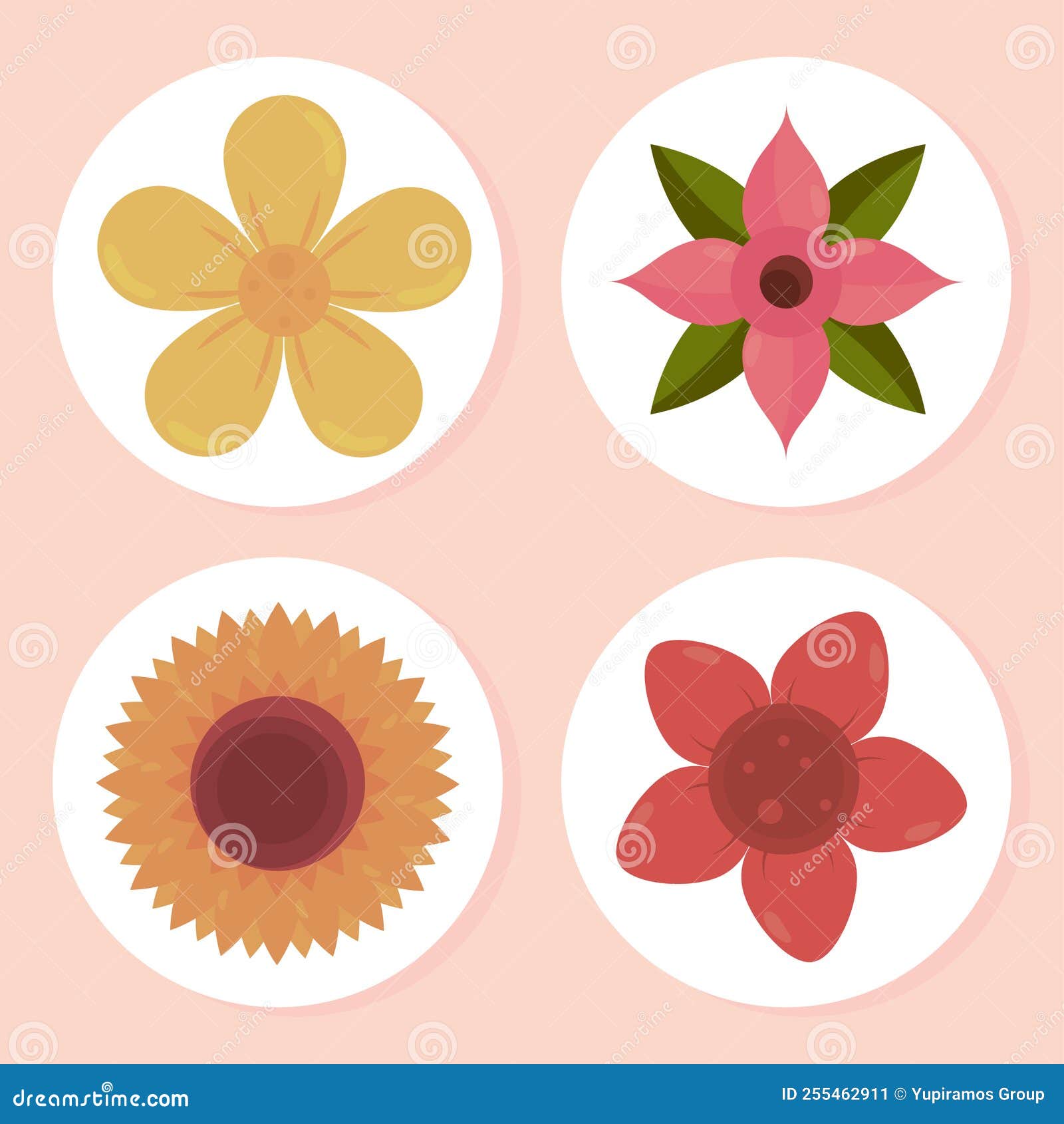 Iconos de flor ilustración del vector. Ilustración de cubo - 255462911
