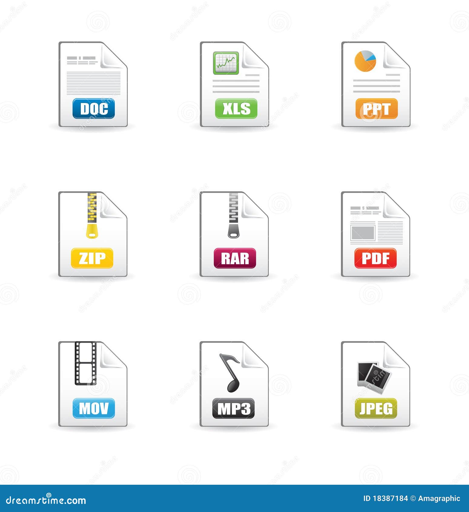 Iconos De Formato De Archivo Ilustración del Vector - Ilustración de ...